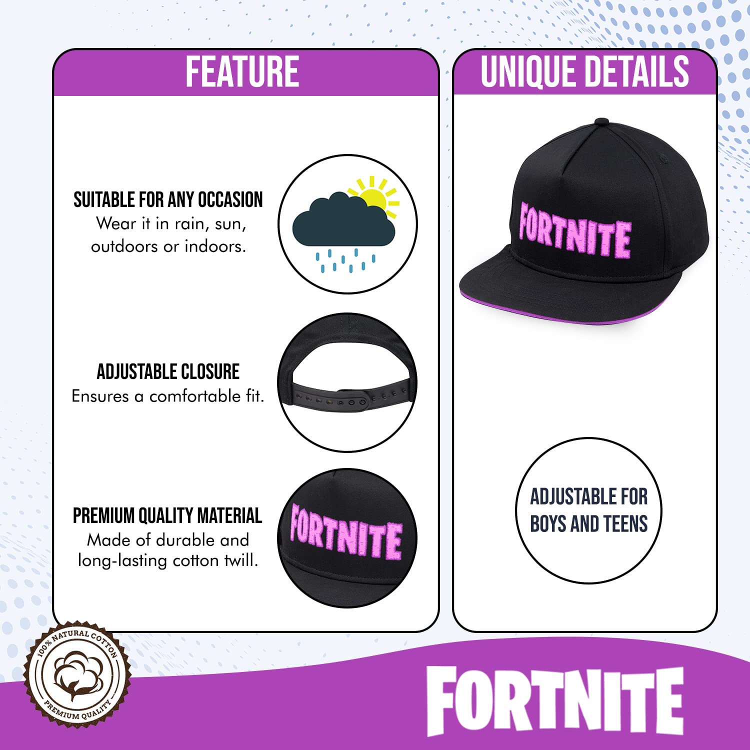 Snapklik.com : Fortnite Baseball Cap For Boys, Quality Made Boys Hat ...