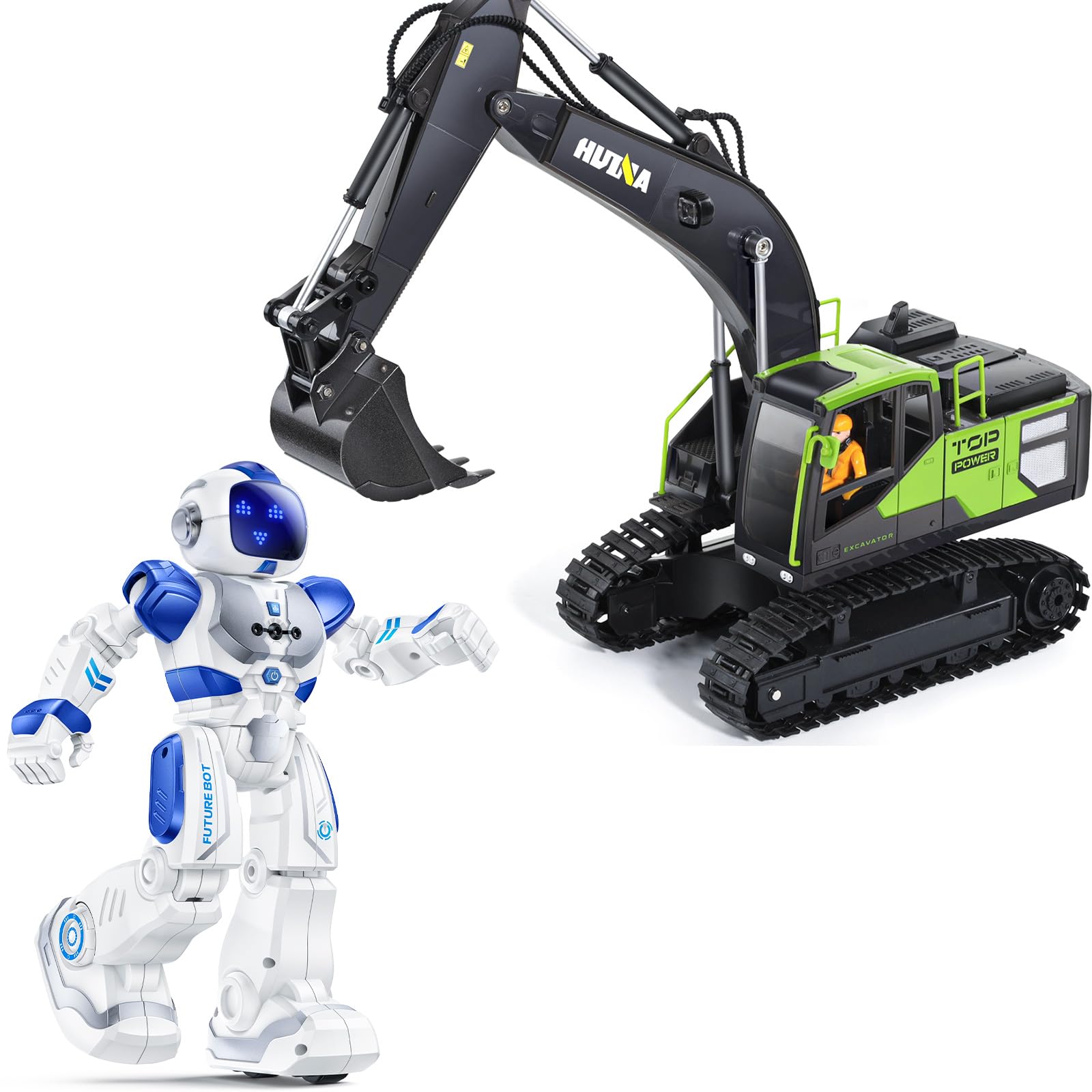Amazon.com: Ruko 6088 Blue Robot Toy 1661 Remote Control Excavator ...