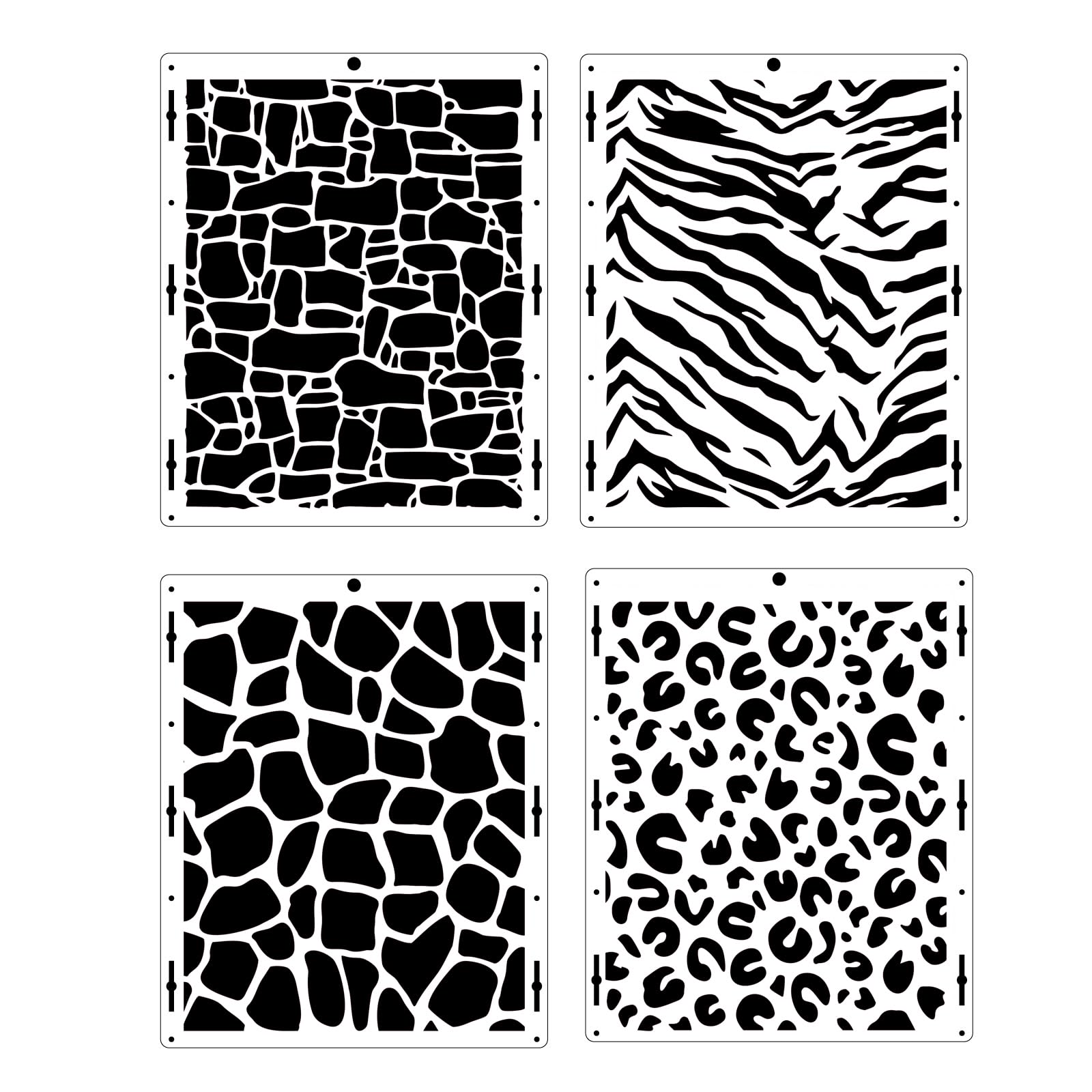 Leopard Print Stencil Printable Stencil Animal Print