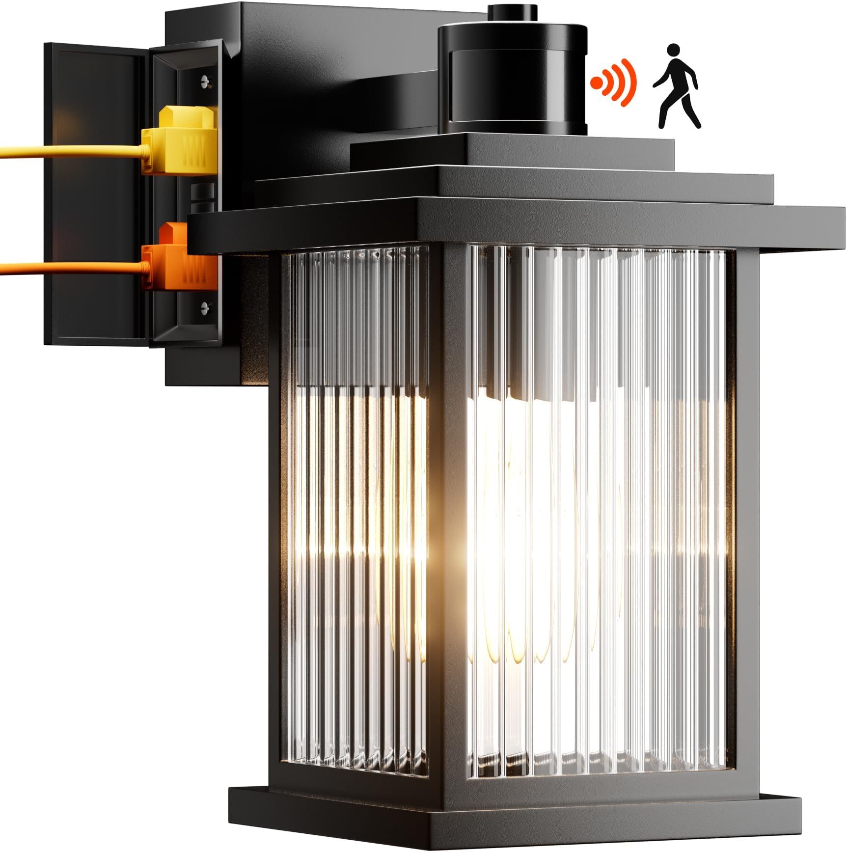 Ehaho Porch Lights with Outlet, Dusk to Dawn Outdoor Light with Outlet ...