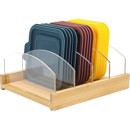 Amazon.com: SWOMMOLY Expandable Food Storage Container Lid Organizer ...