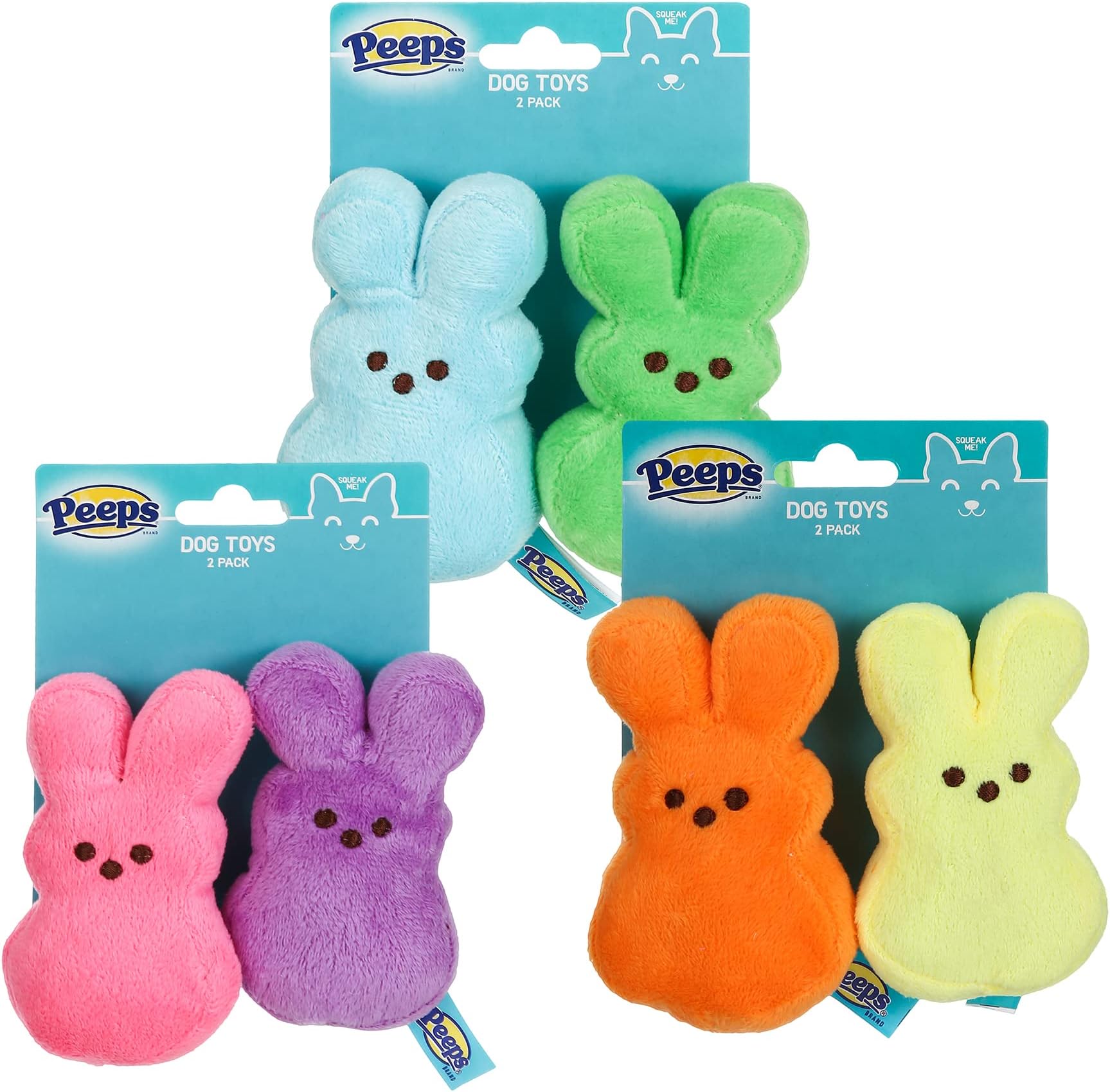 Pet Supplies : Peeps for Pets Mini Plush Bunny Dog Toys, 2 Piece ...