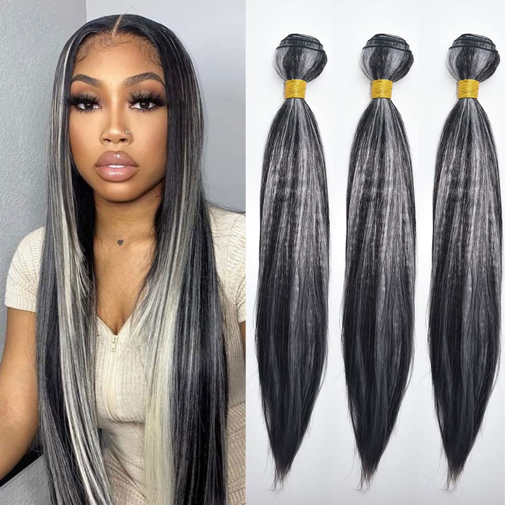 Human Hair Bundles P1B/Grey Straight Bundle Grade 8A Virgin Hair ...
