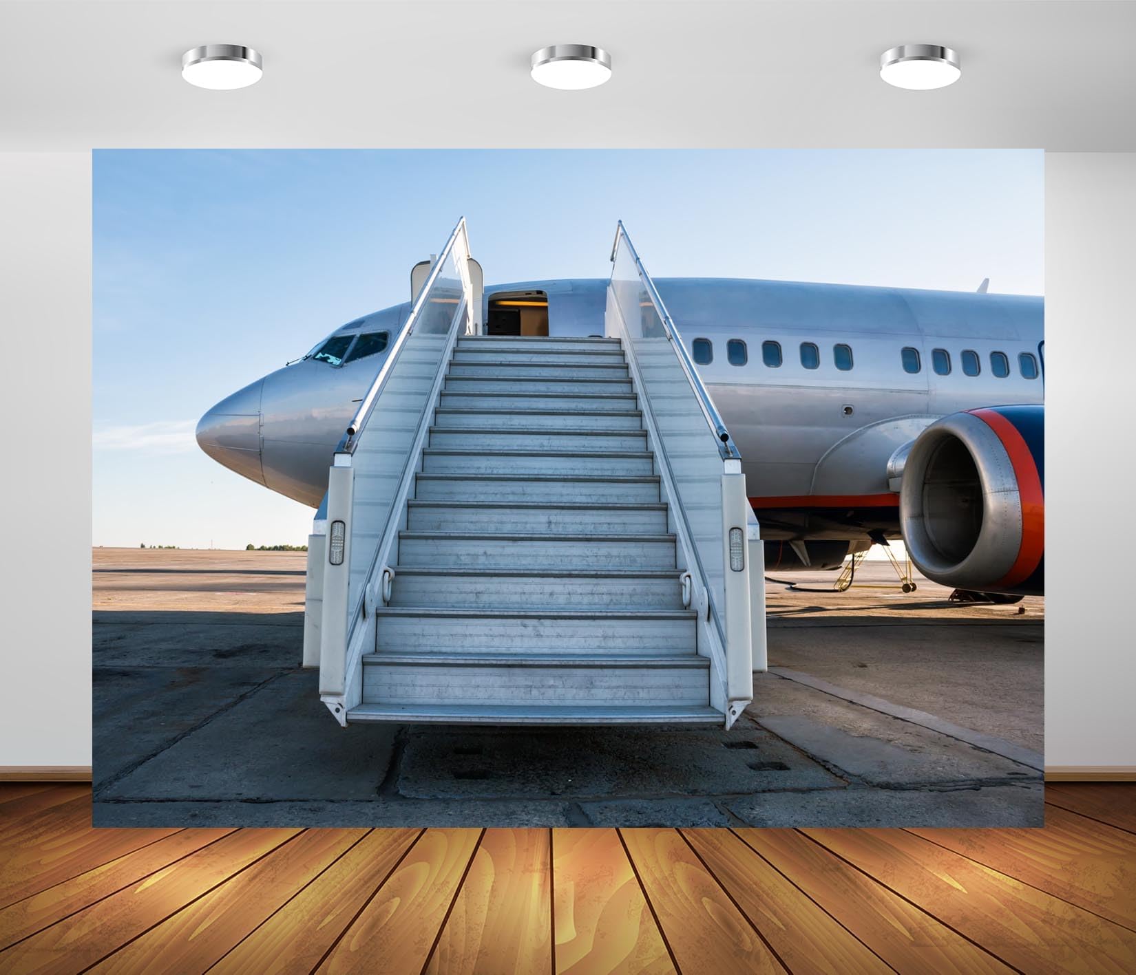 Amazon.com : BELECO 7x5ft Fabric Airplane Backdrop Passenger Aircraft ...