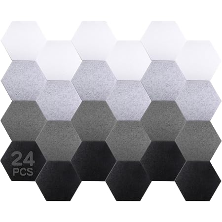Amazon.com: Remagr 24 Pcs Hexagon Adhesive Acoustic Panels, 12 x 10 x 0 ...