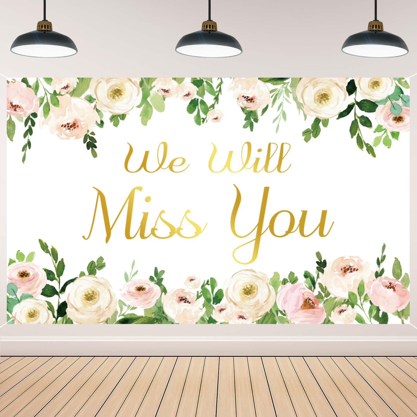 Snapklik.com : White Farewell Banner, We Will Miss You, Goodbye Party ...