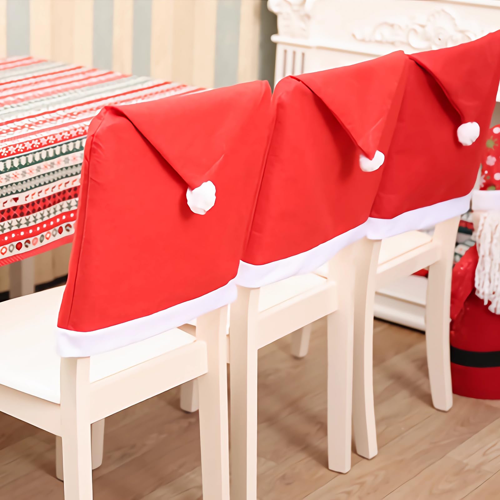 Amazon.com: Christmas Chair Covers Set of 6 Dinning Chair Back Covers ...