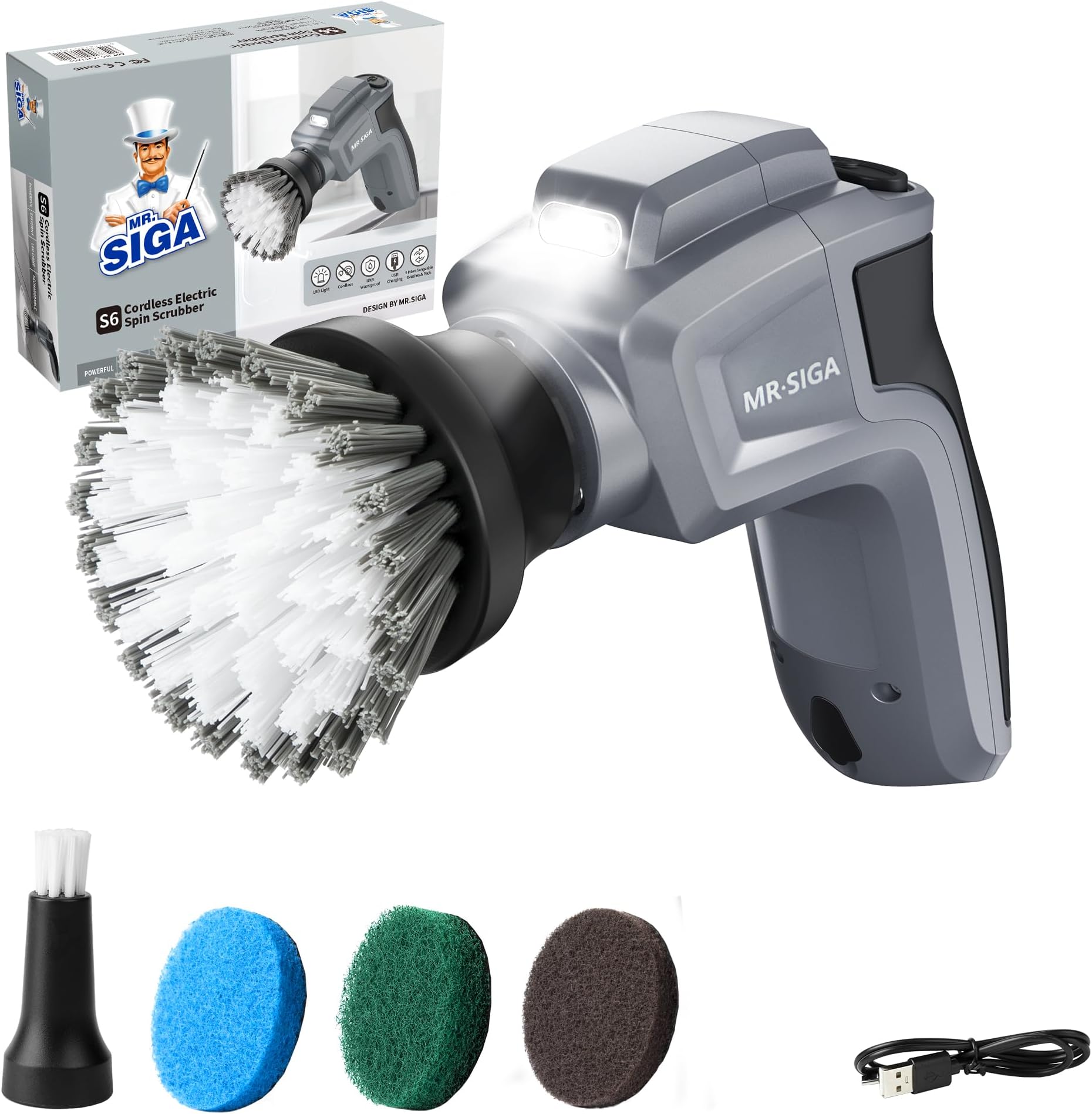 Amazon.com: Cordless Hand Held Power Scrubber for Cleaning ...