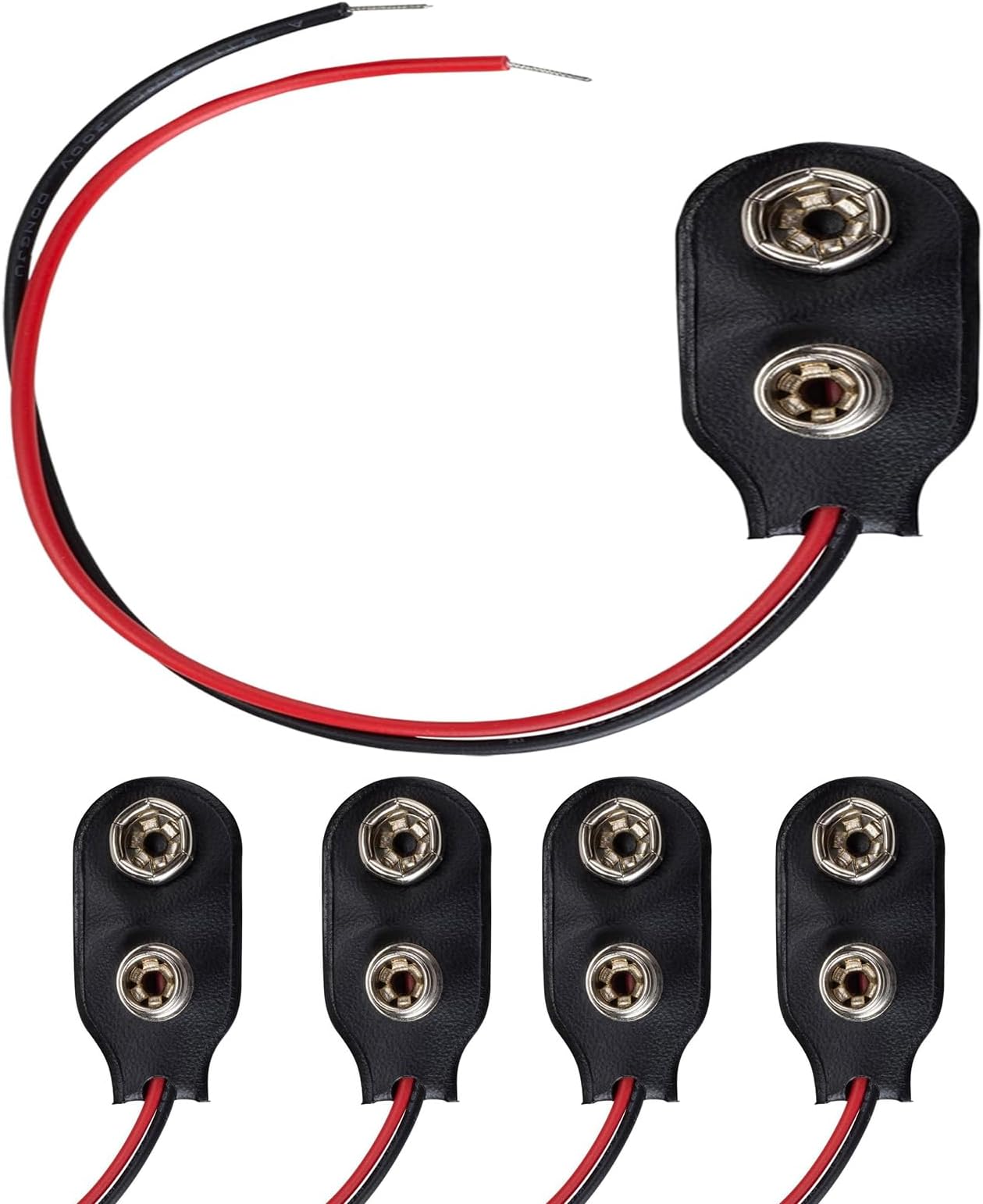 Amazon.com: CLEZGO 9V Battery Connector 5 Pack, I-Type 9 V Clip-9V ...