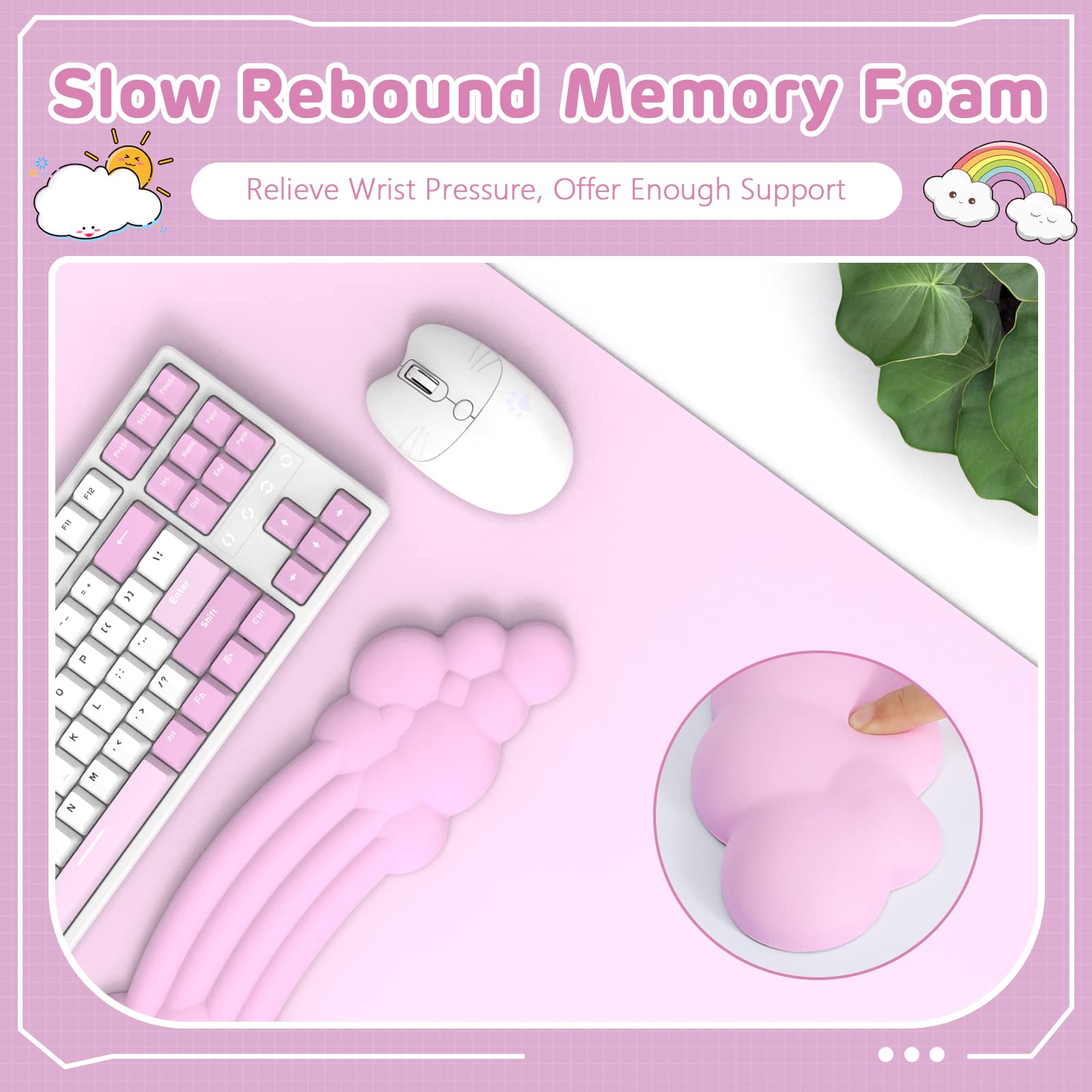 Snapklik.com : Cloud Keyboard Wrist Rest Hand Palm Support