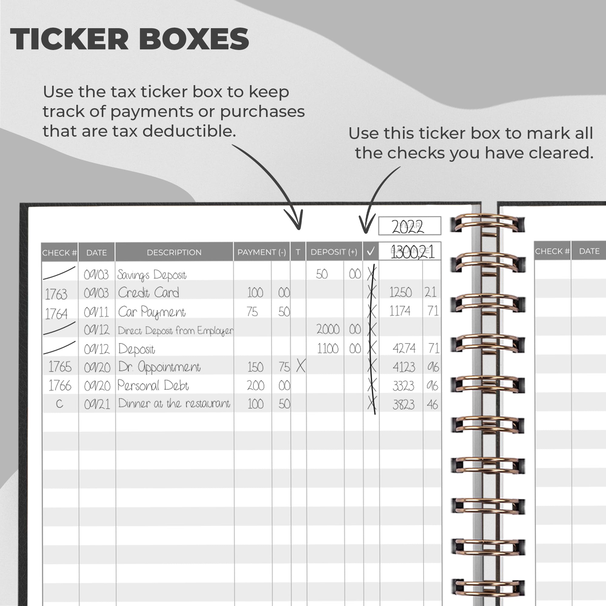 Snapklik.com : Clever Fox Check Register For Personal Checkbook ...