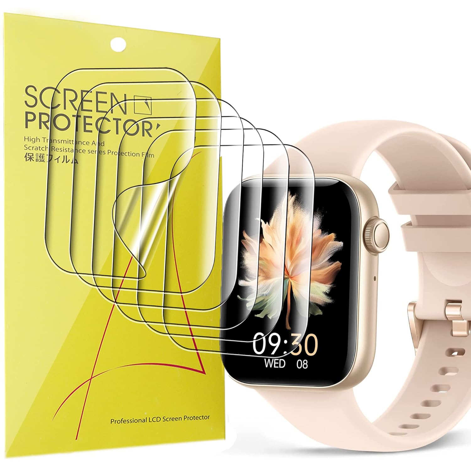 Blueshaweu 6 Pièces Protection Écran pour HOETEK L31 1.85 Pouces Smartwatch - sans Bulles Haute ...