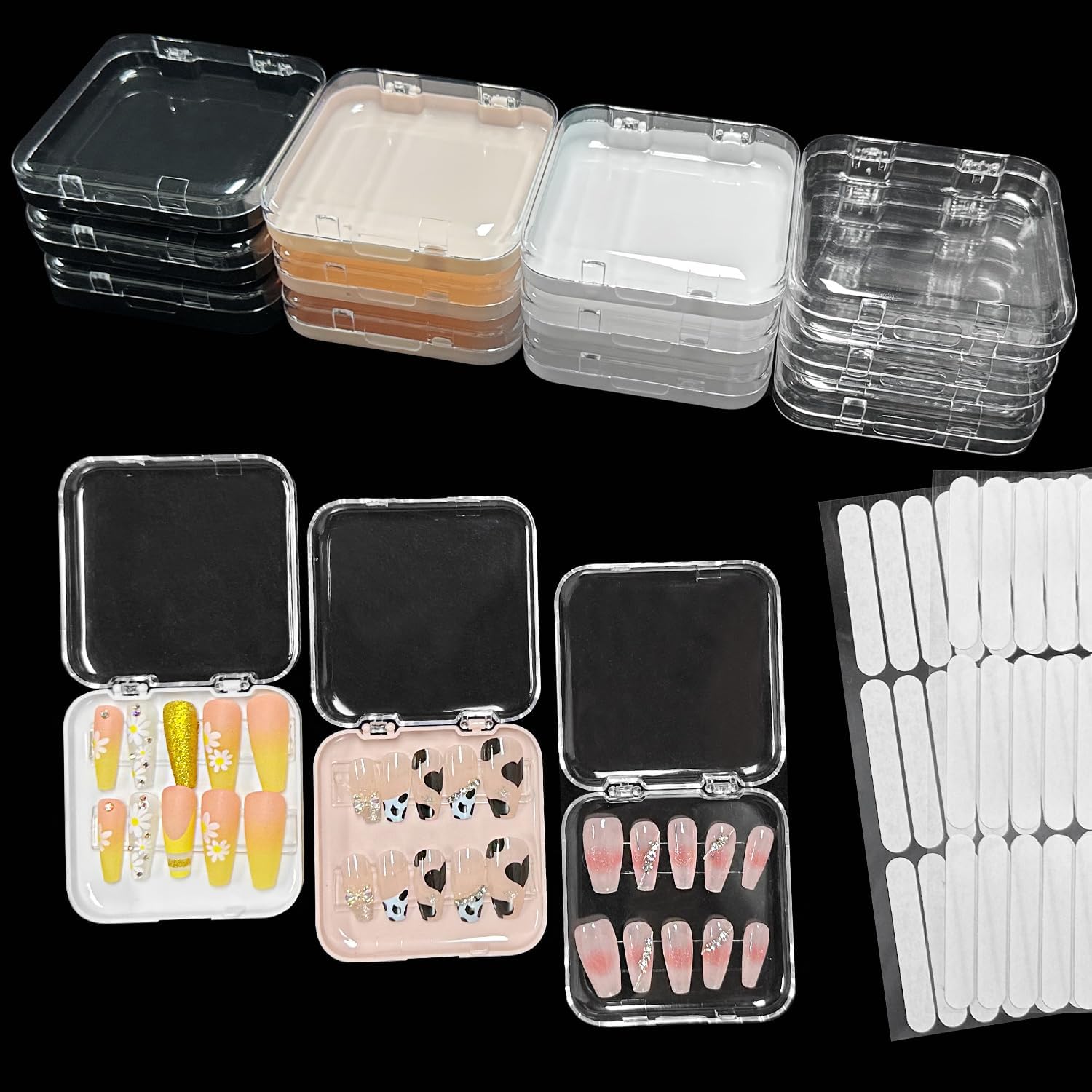 Amazon.com: ANCIRS 25 Pack Acrylic Nail Storage Box for DIY Press-on ...