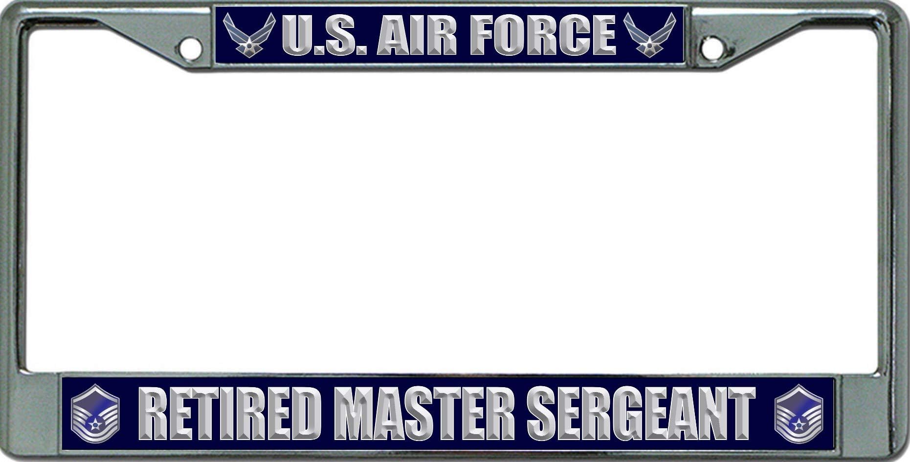 Amazon.com: US Air Force Retired Steel Auto License Plate Frame Car Tag ...