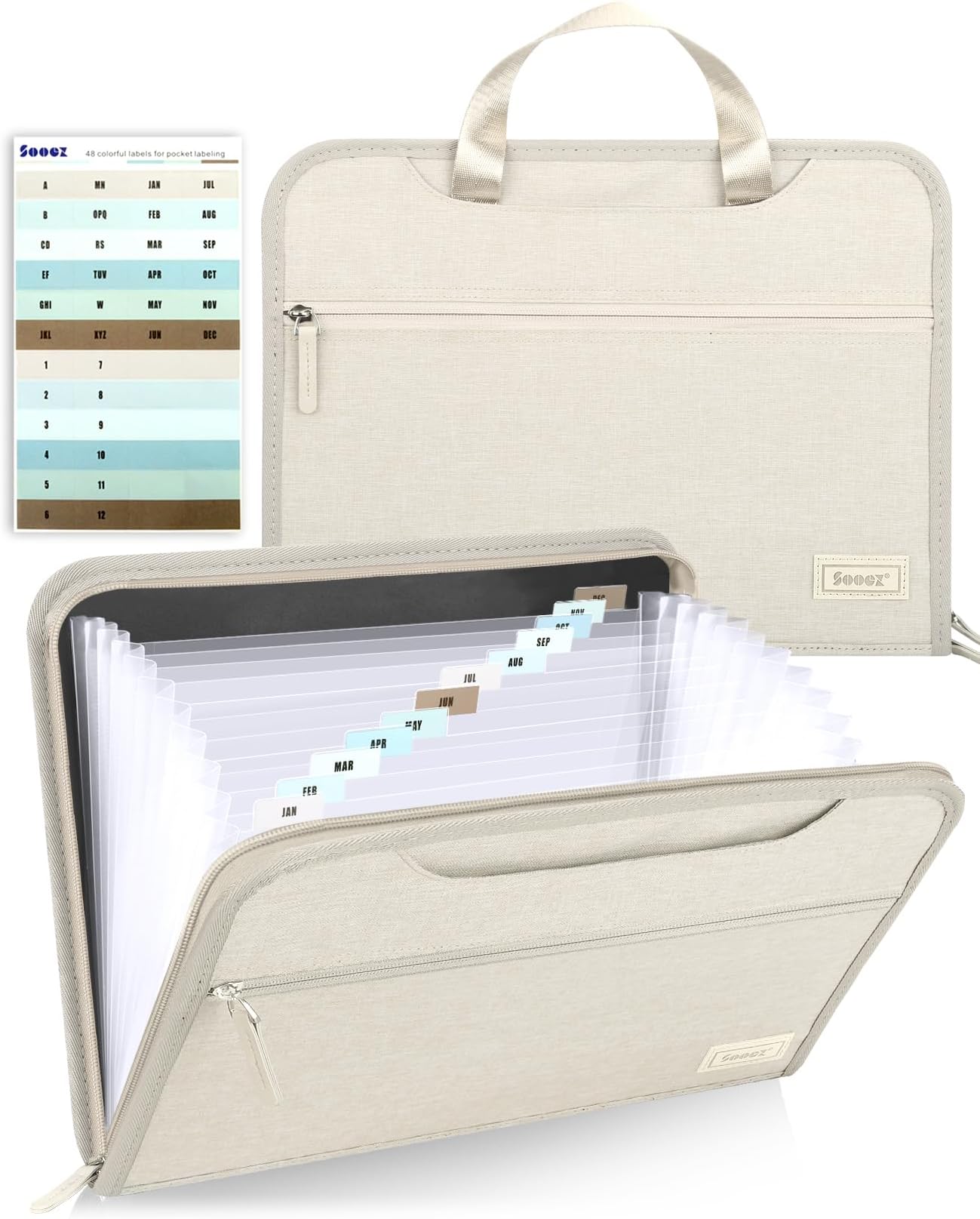 Amazon.com : Sooez Heavy Duty Accordion File Organizer with Hidden ...