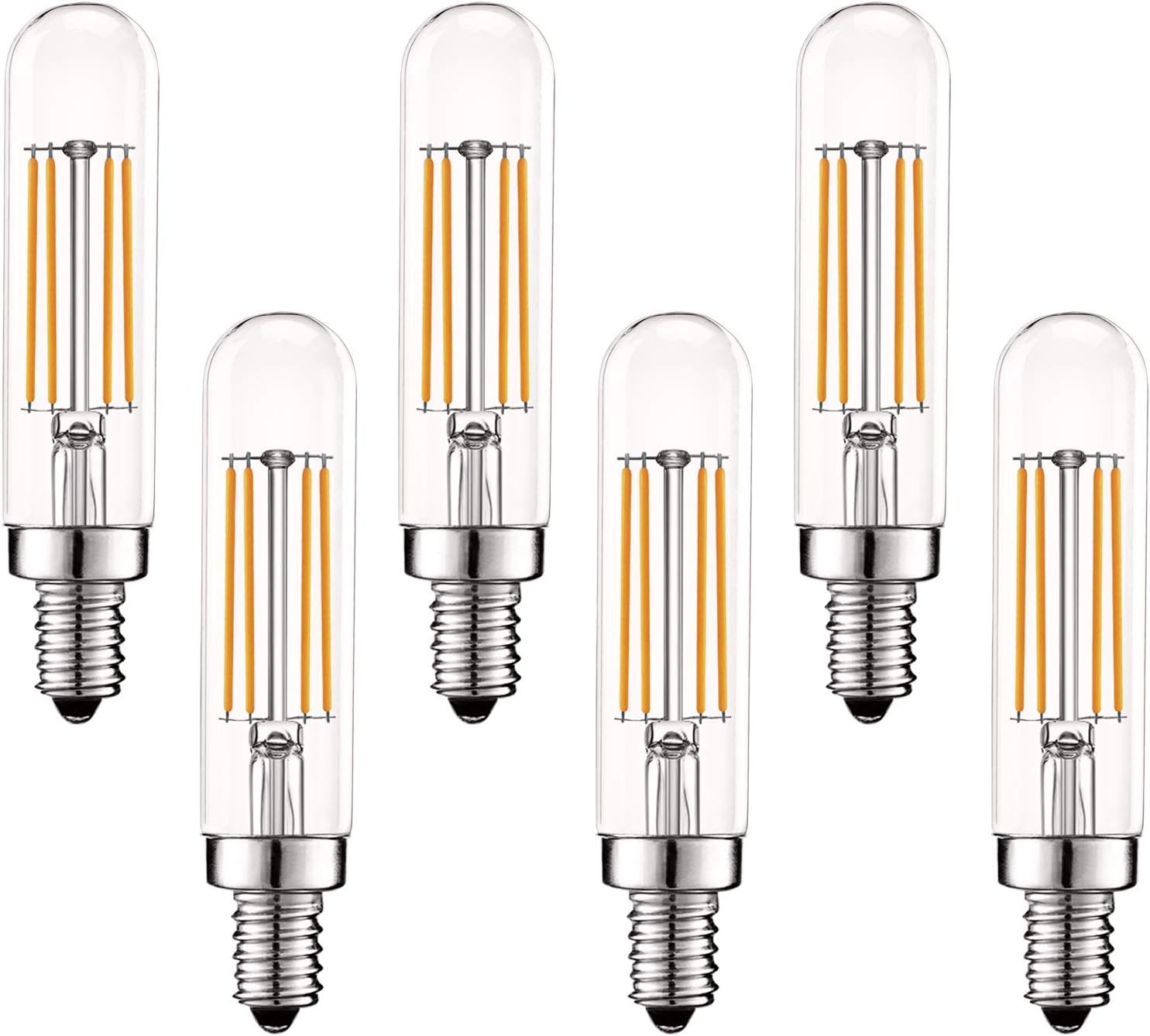LUXRITE 4W Vintage Candelabra LED Bulbs Dimmable, 430 Lumens, 2700K ...