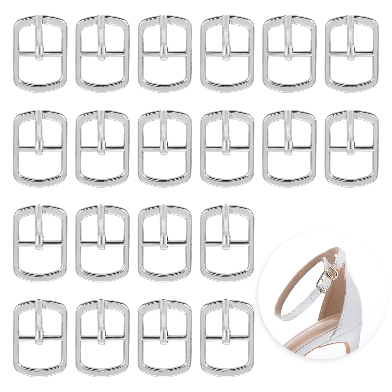 Amazon.com: 20pcs Metal Single Prong Pin Shoes Buckles, Adjustable ...