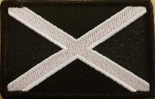 Amazon.com: The Scotland Flag Embroidered Patch Iron-On White & Black ...