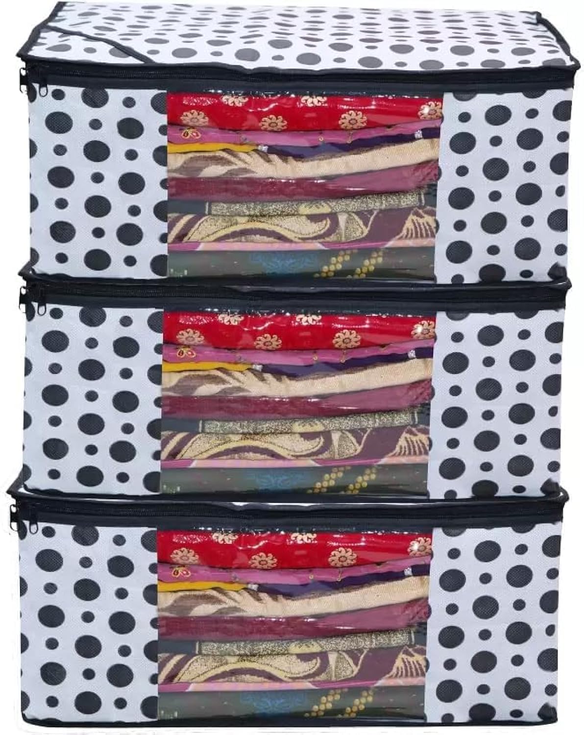 Perpetual Saree Organizer For Wardrobe - Foldable Saree Covers With Zip ...