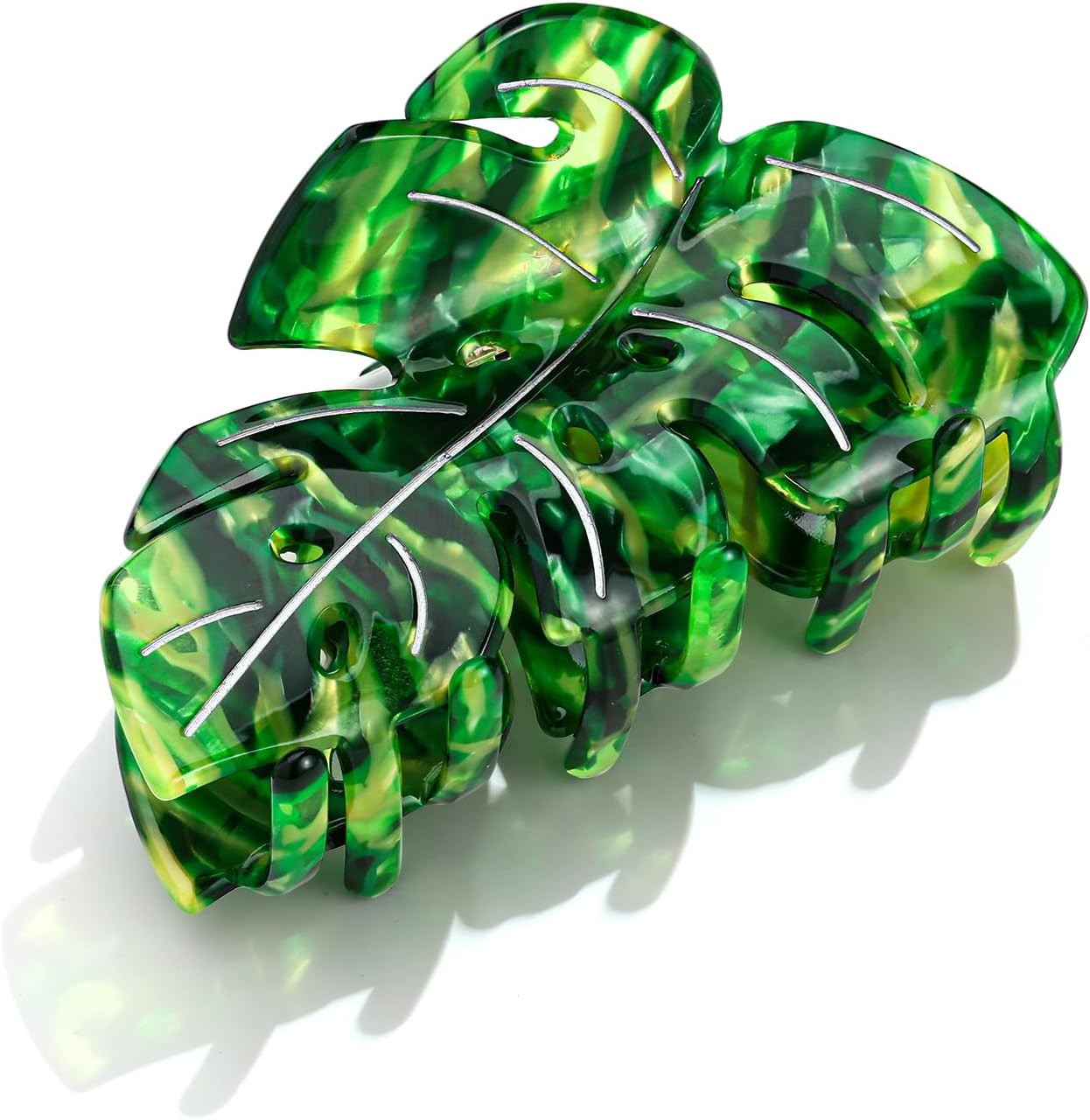 Amazon.com : Hair Claw Clip Green Leaf Shape 3.5 Inch Hair Grip Clip ...