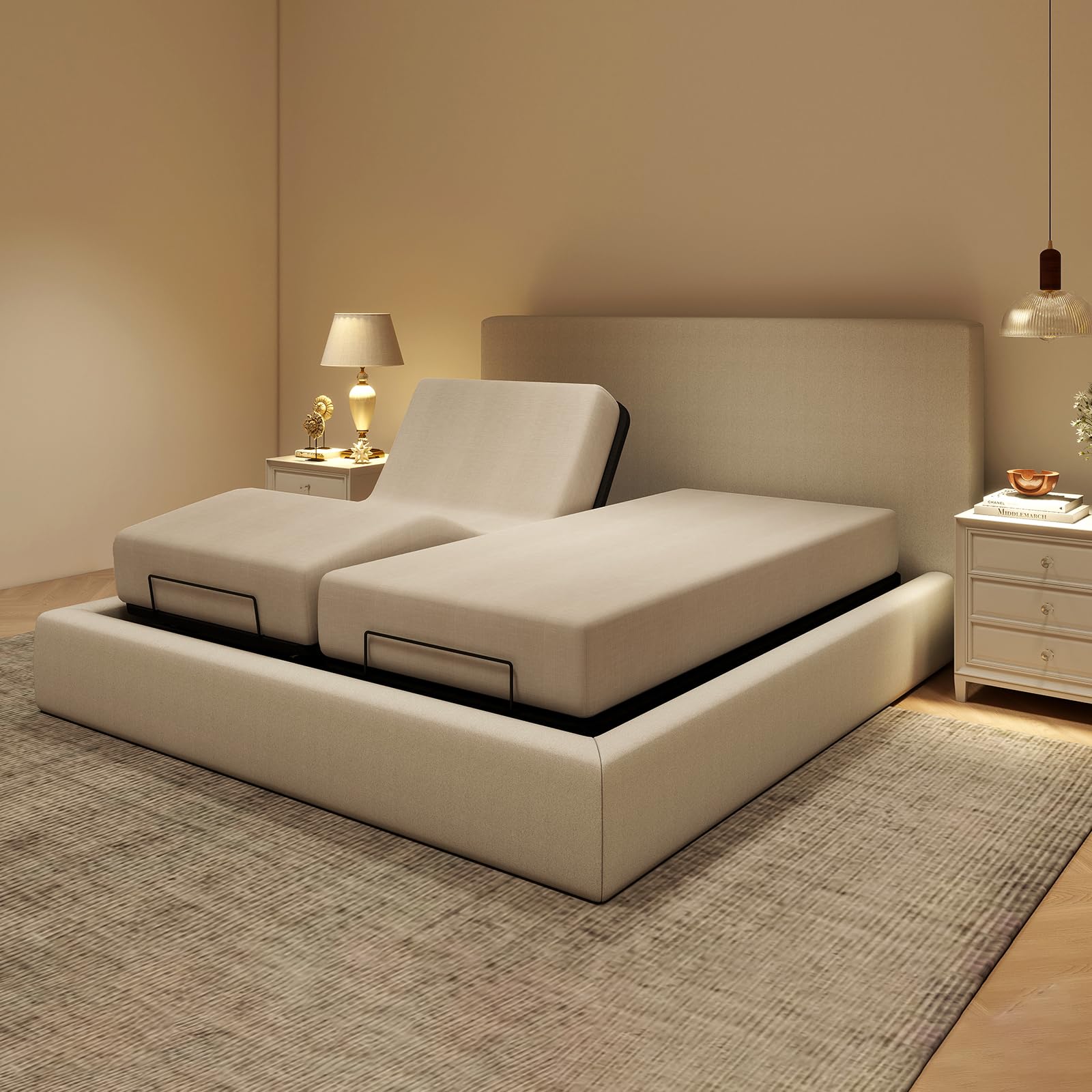 Amazon.com: FLEXISPOT Split King Adjustable Bed Frame Base,Five-Piece ...