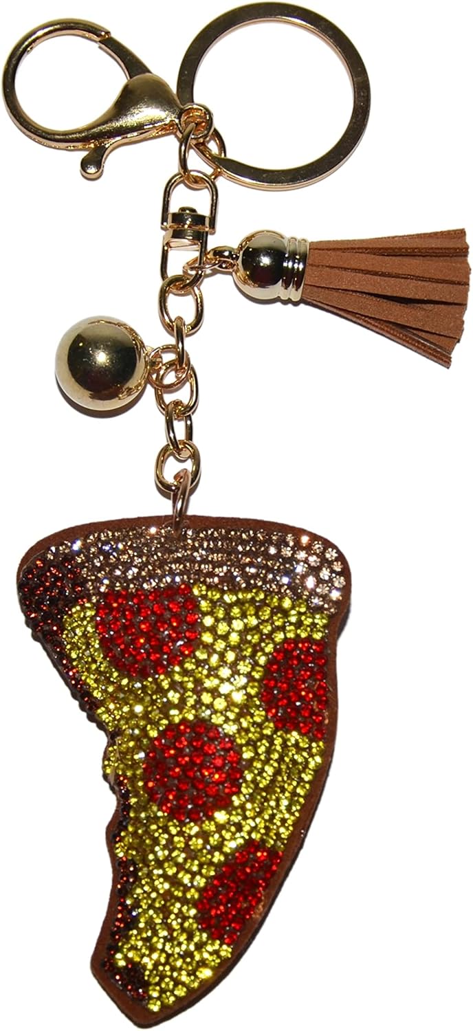 Amazon.com: Popfizzy Bling Pizza Keychain for Girls and Women ...