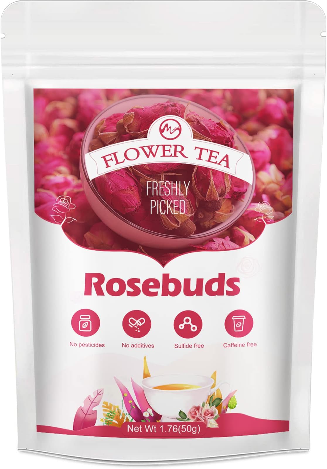 Amazon.com : M inch Rose Buds Flower Tea - 100 percent Organic Natural ...