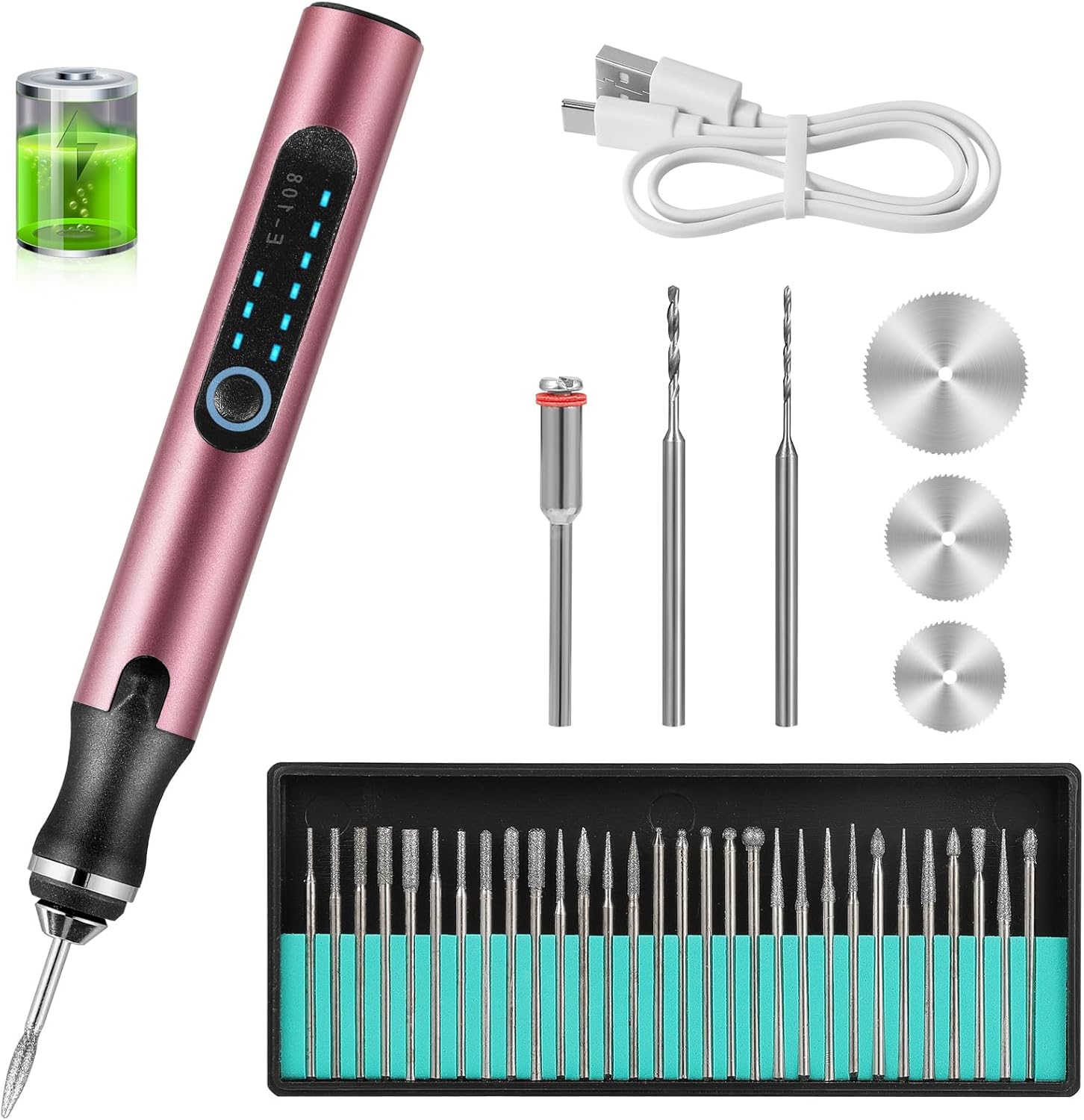 Electric Engraving Tool Kit, 300mAh USB Rechargable Engraving Pen Mini ...