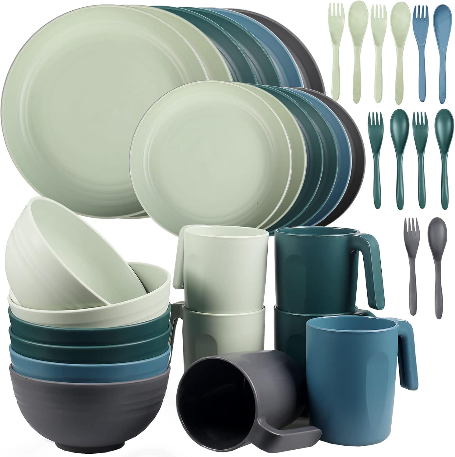Shopwithgreen Plastic Plates And Bowls Set Dinnerware Set Service For shopwithgreen-plastic-plates-and-bowls-set-dinnerware-set-service-for