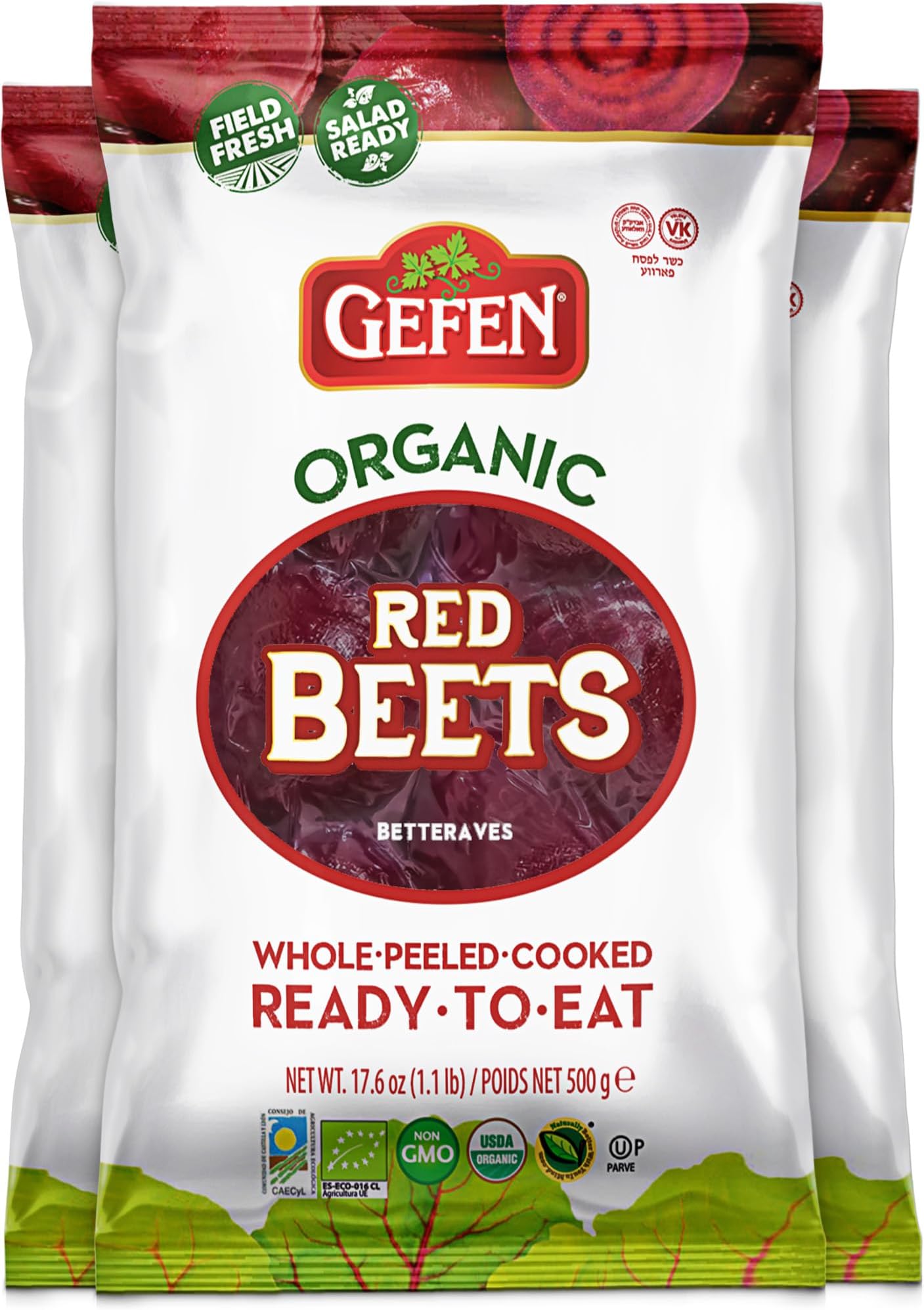 Amazon.com : Gefen Organic Red Beets, Whole, Peeled, Cooked & Ready to ...