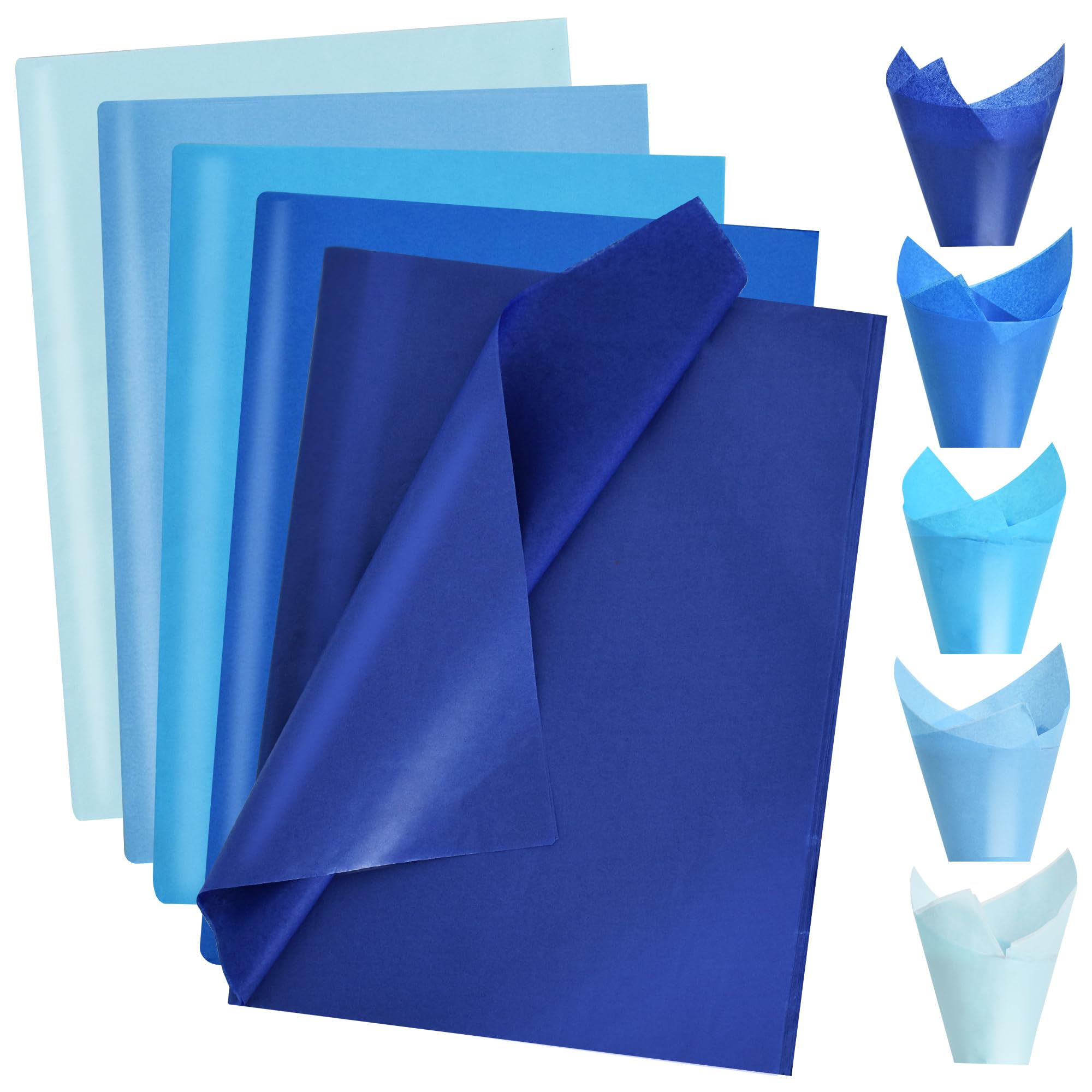 Amazon.com: BEISHIDA 100 Sheets Blue Tissue Paper, Wrapping Paper ...