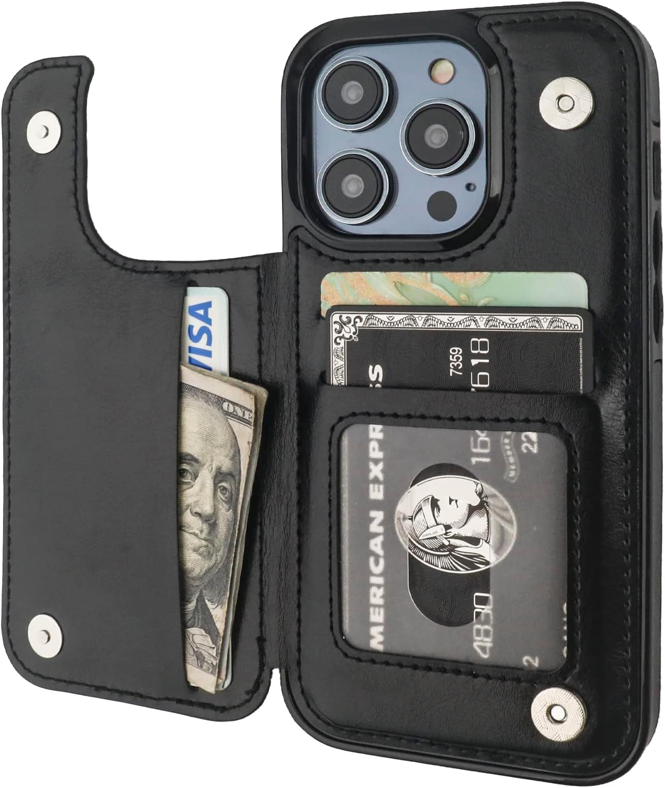 Amazon.com: iCoverCase Compatible with iPhone 14 Pro Wallet Phone Case with Card Holder for ...