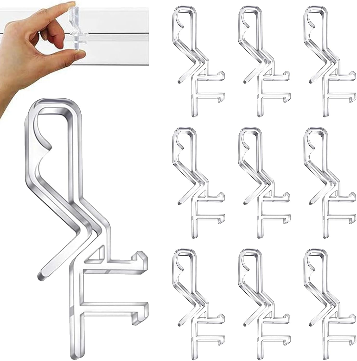 10Pcs Hidden Channel Valance Blinds Clips, 1-7/8inch Curtain Retainer ...