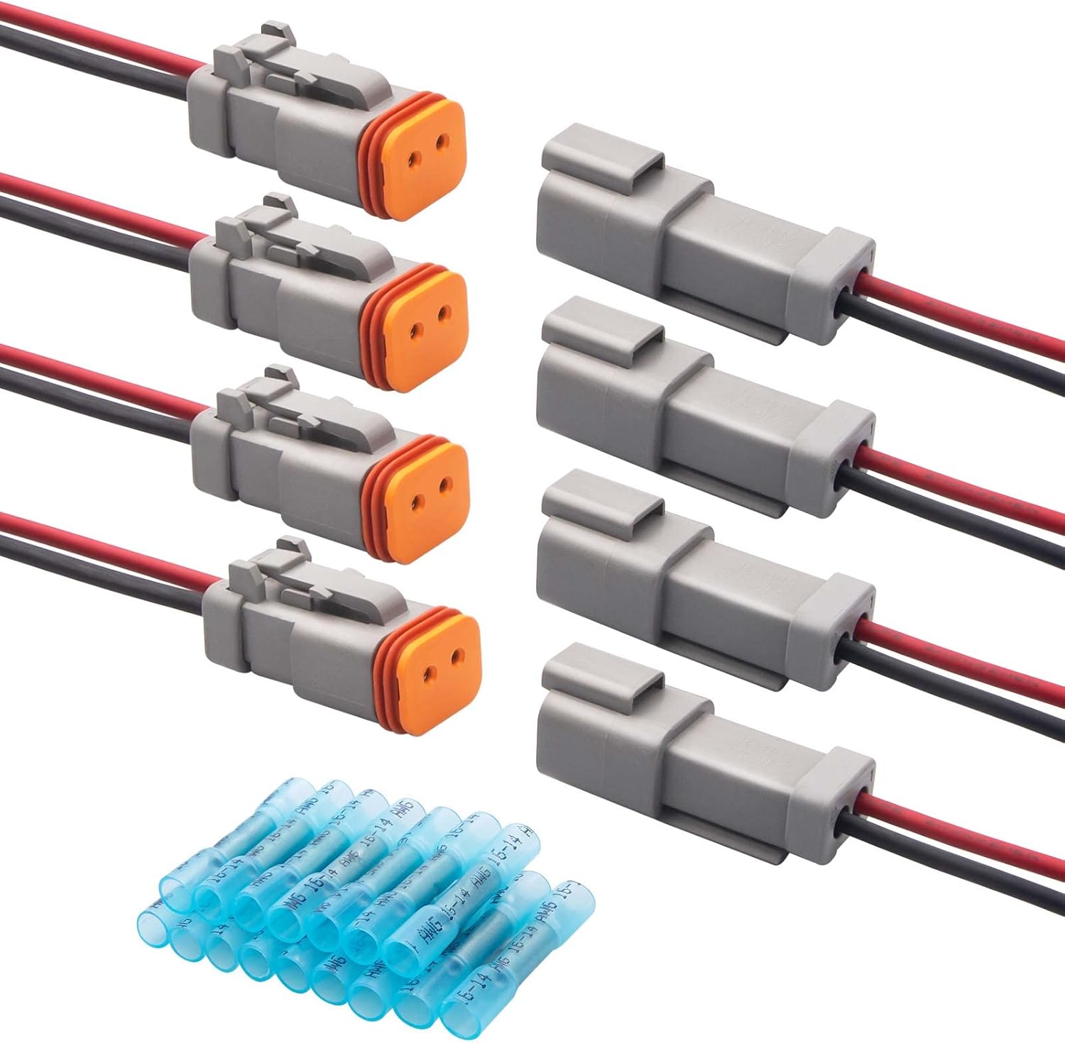 Amazon.com: JRready 2 Pin Deutsch DT Connector Harness 4 Pairs, IP67 Waterproof Dustproof ...