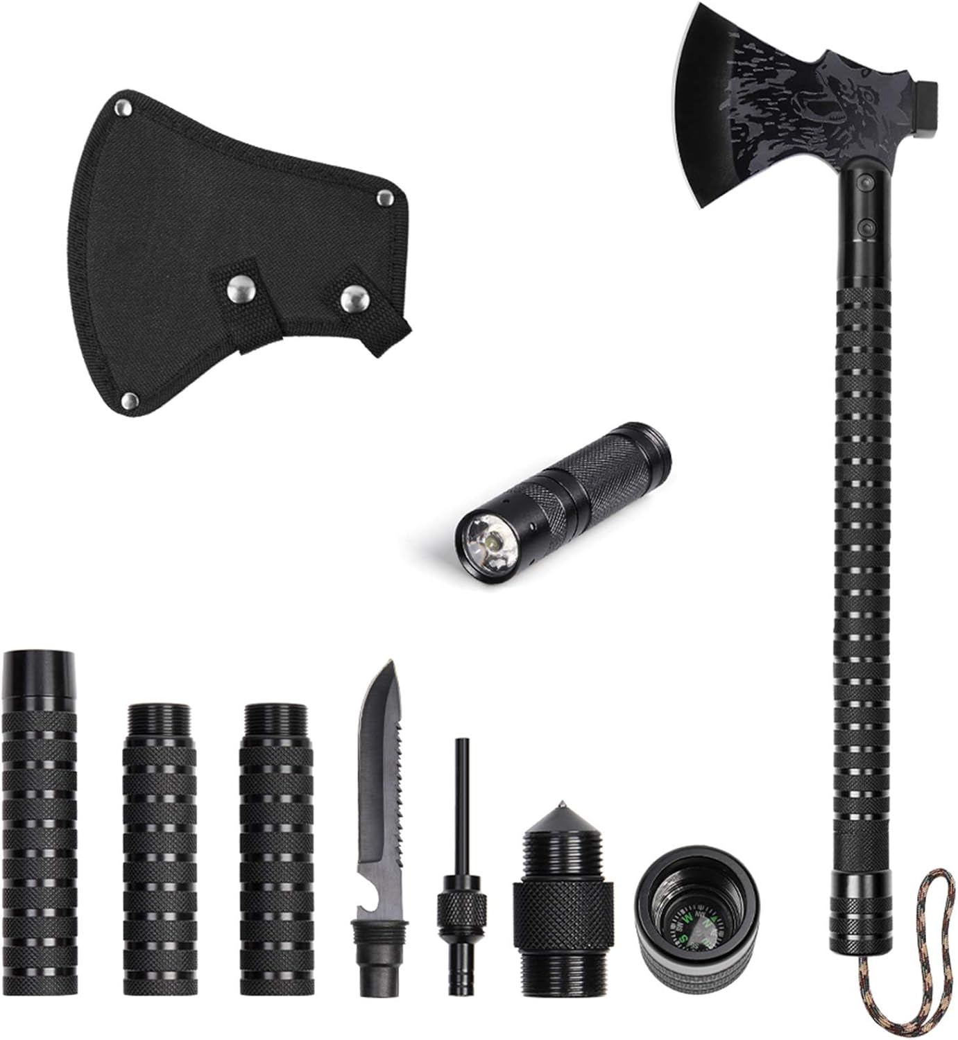 Amazon.com : LIANTRAL Camping Survival Axe, 22-inch Folding Multitool ...