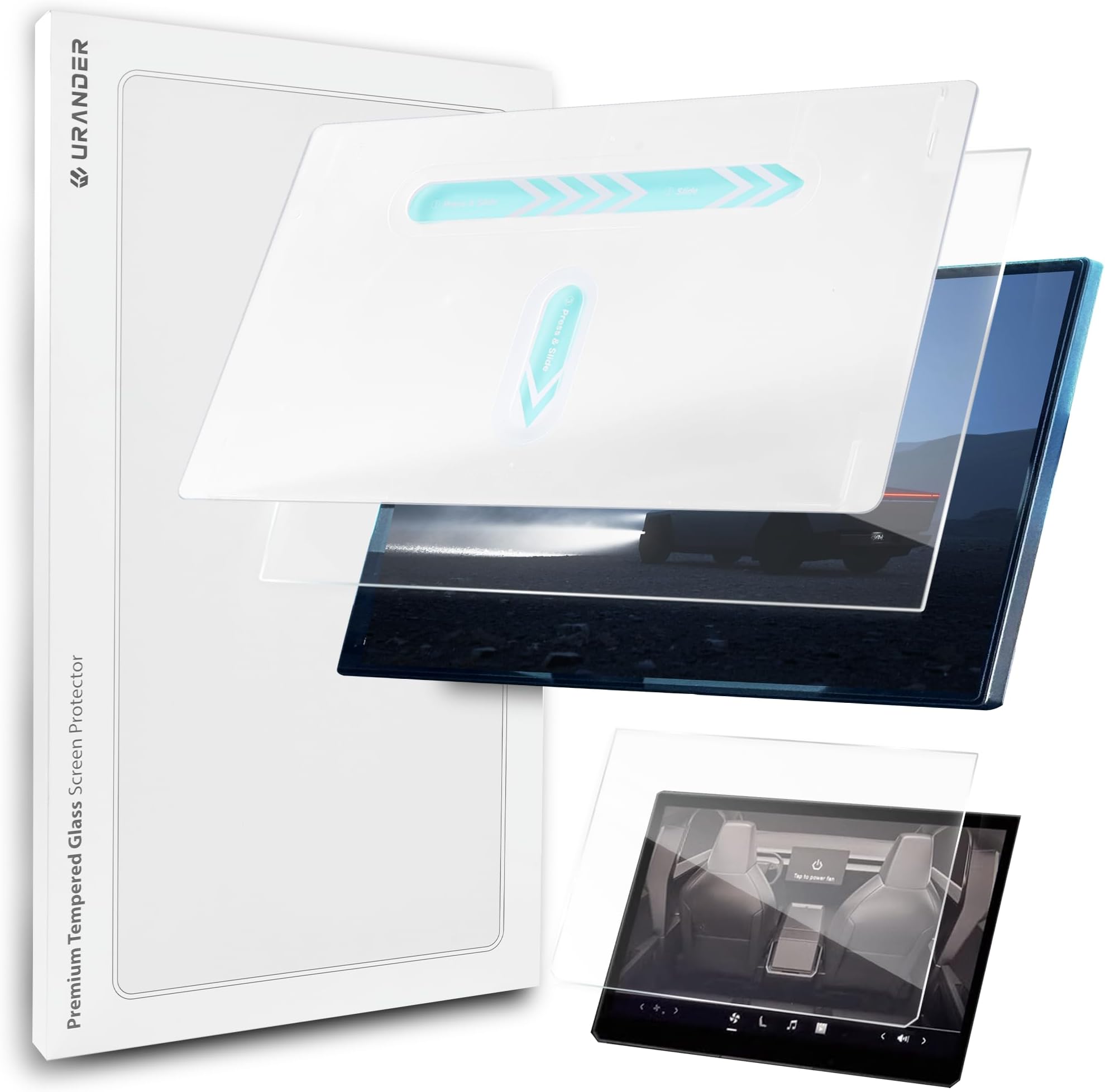 Amazon.com: URANDER Cybertruck Premium Tempered Glass Screen Protector ...