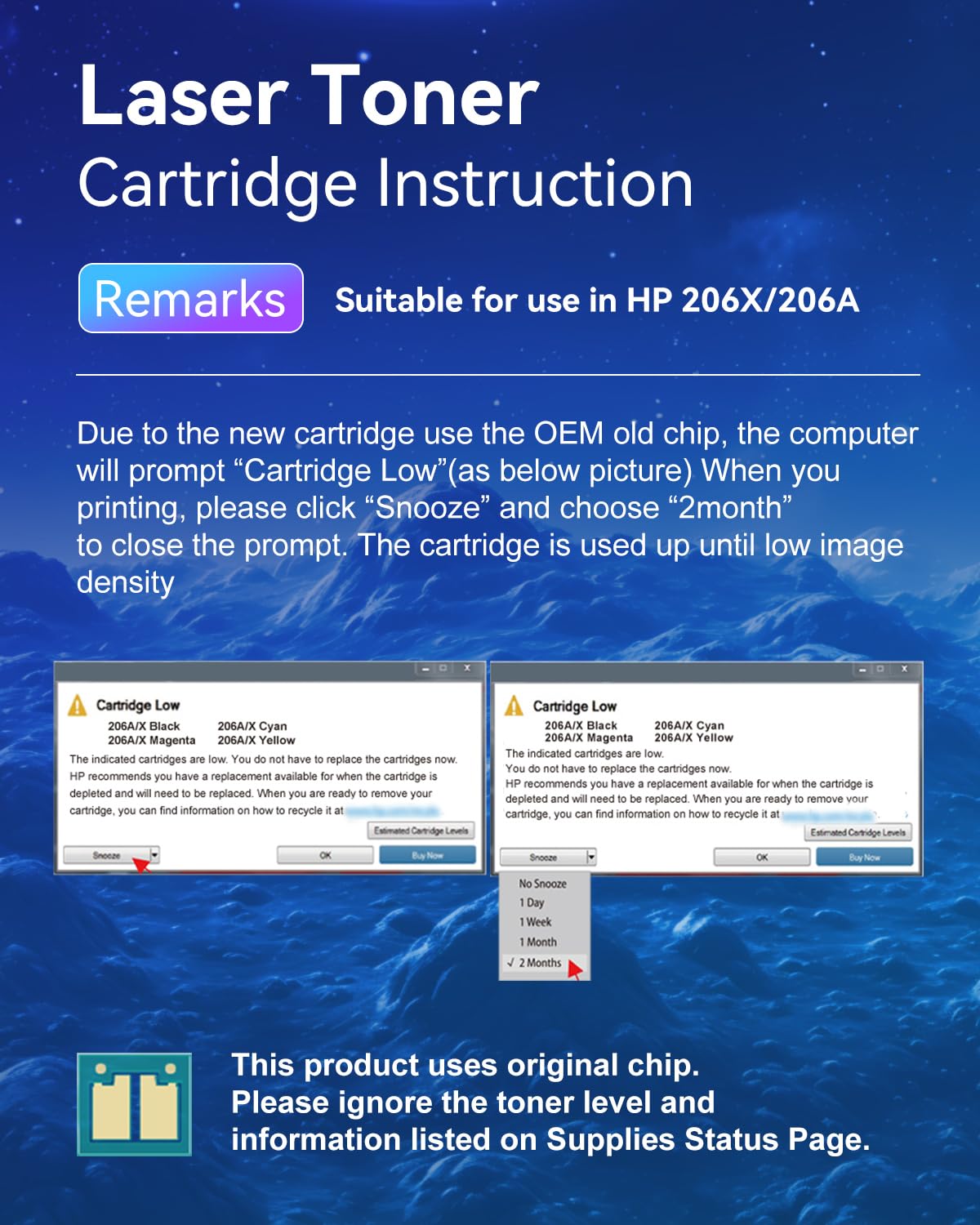 206X Toner Cartridges 4-Pack High Yield with Chip Replacement for 206X ...