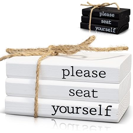 Amazon.com: Farmhouse Mini Bookstack for Bathroom Decor Wooden Mini ...