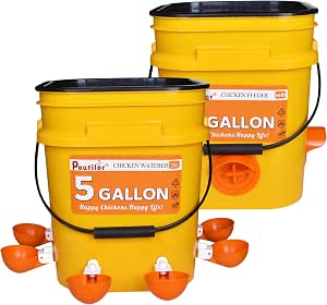 Amazon.com : 5 Gallon Buckets Chicken Feeder and Waterer, No Leak Water ...