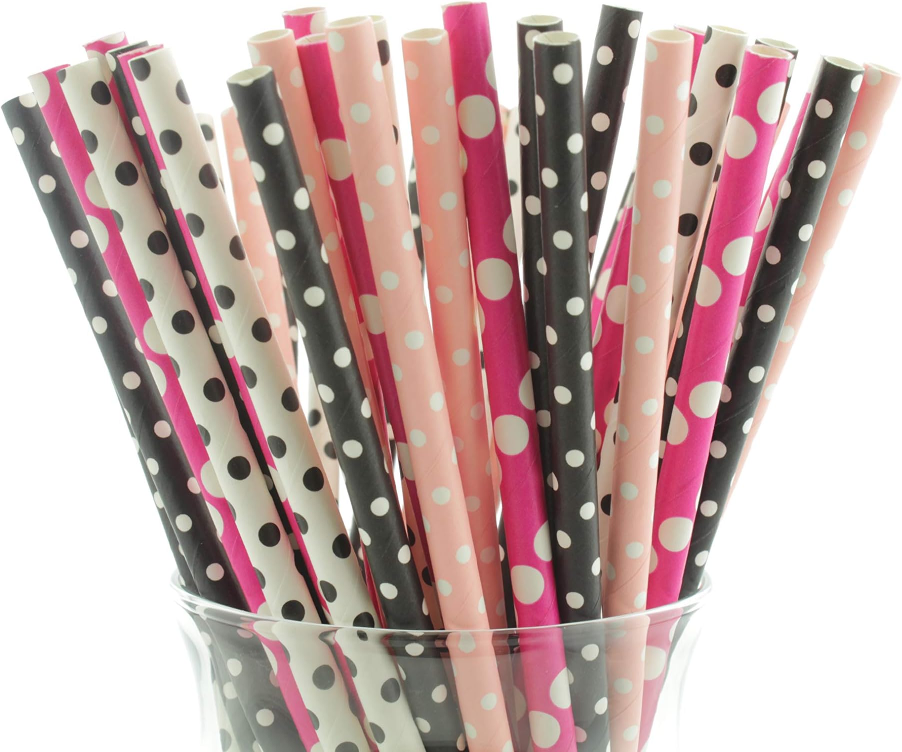 Amazon.com: Minnie Mouse Inspired Mouse Ears and Polka Dot Paper Straws ...