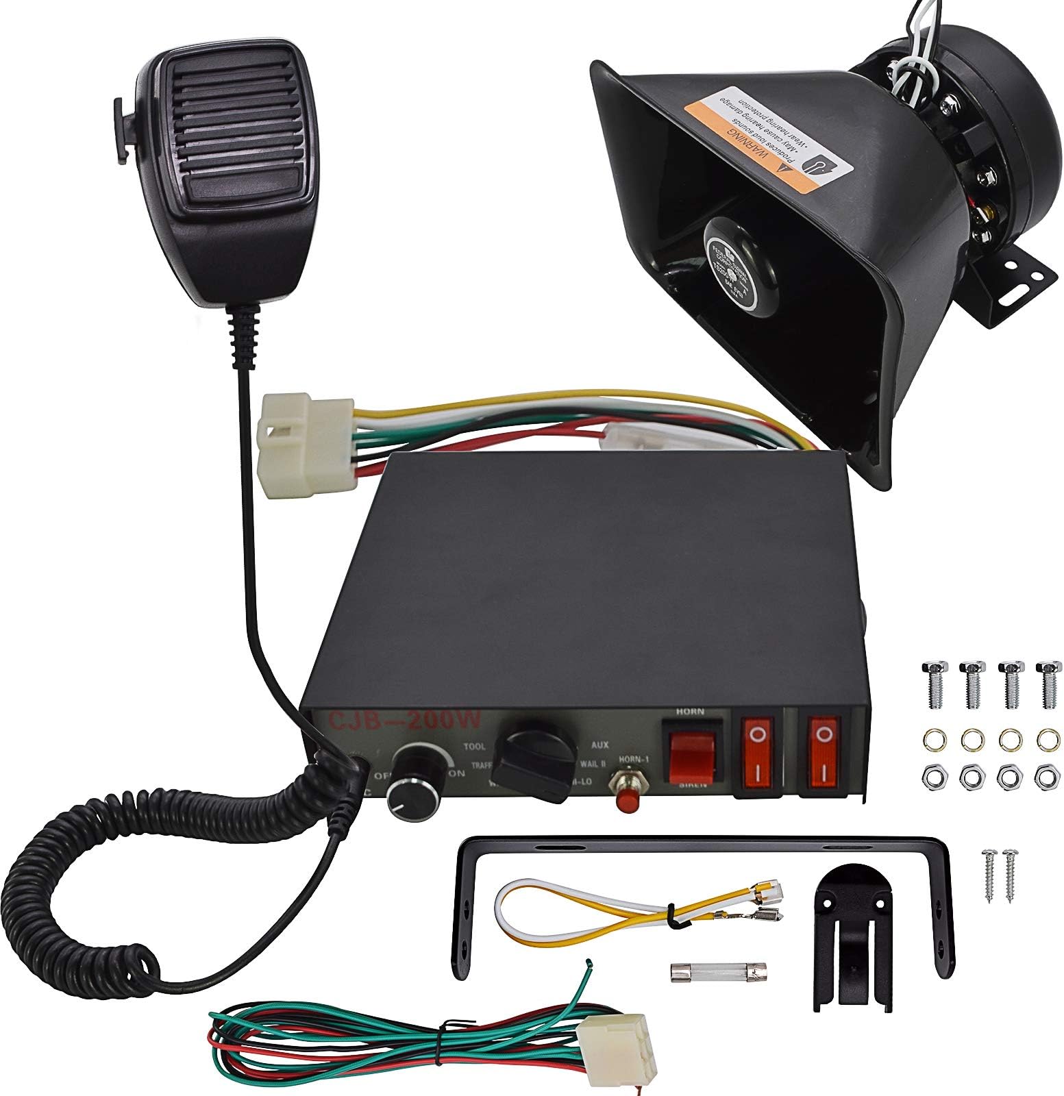 Amazon.com: DriSentri Wired Alarm Siren Horn, Car Siren Horn, 100W 12V ...