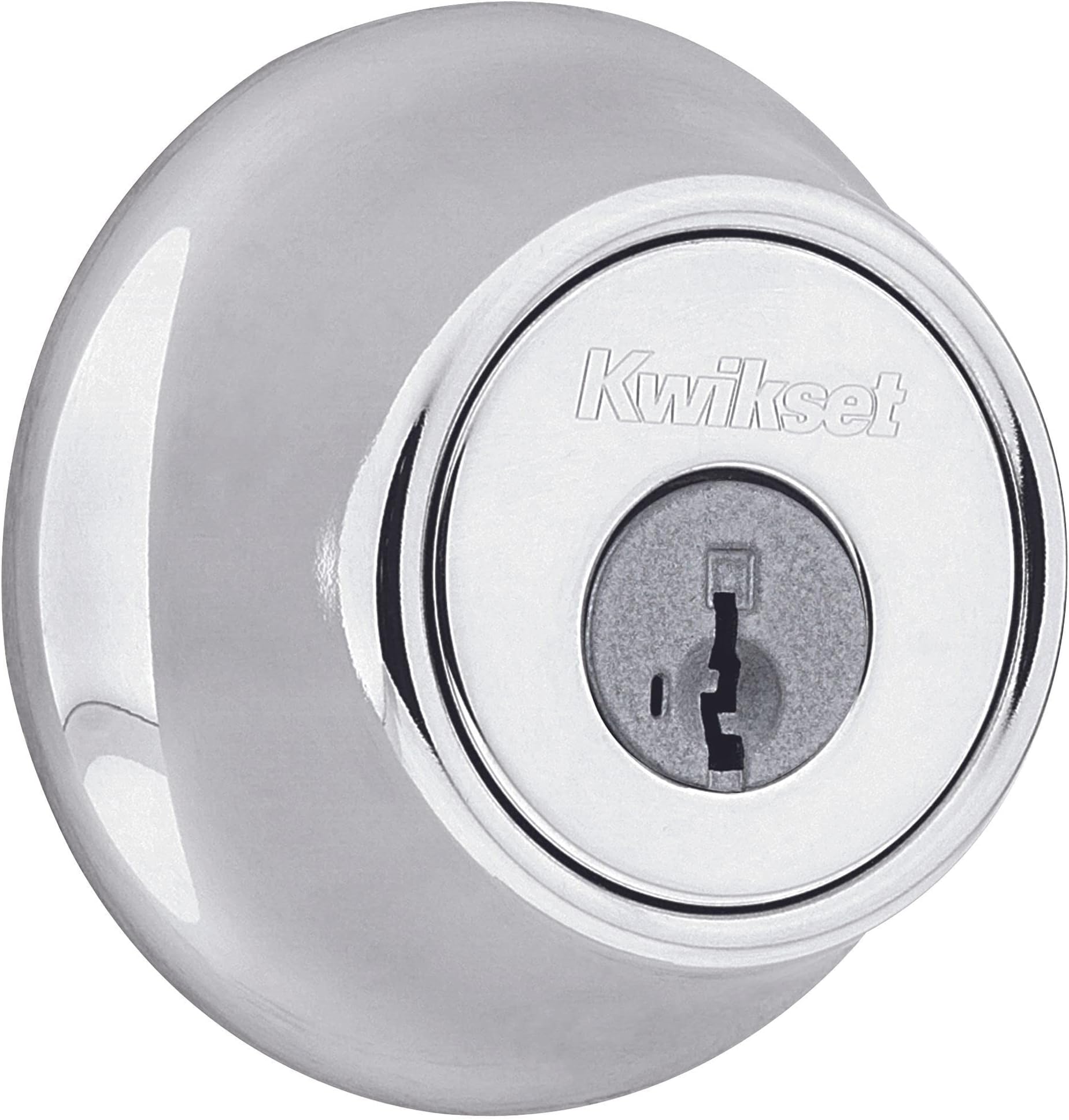Kwikset 660 Deadbolt Deadbolt Lock, Satin Chrome Round Exterior Keyed ...