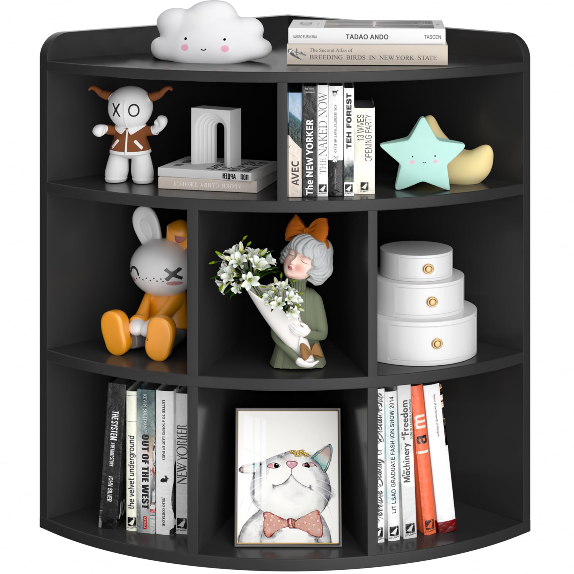 Amazon.com: Vecelo 3-Tier Corner Cabinet with 8 Cubbies, Wooden Cube ...