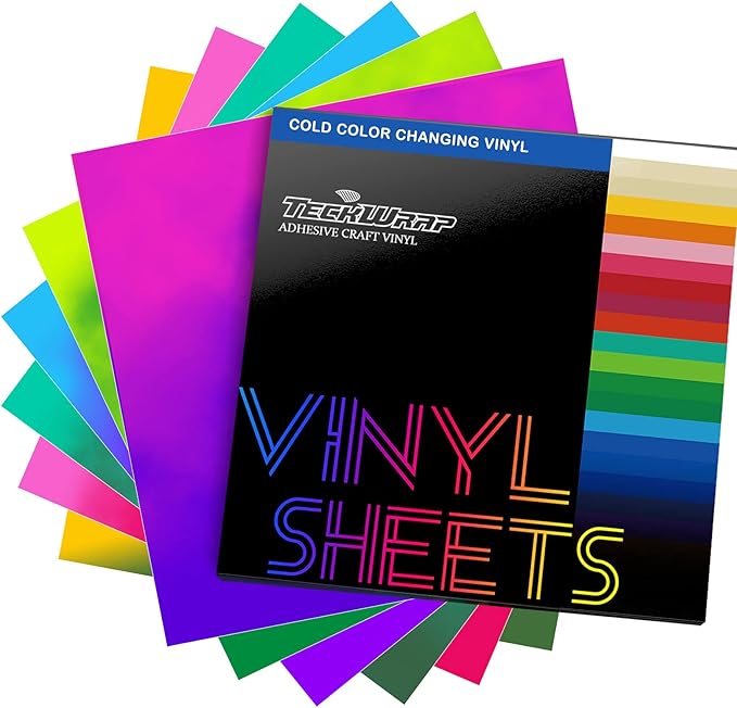 Amazon.com: TECKWRAP Cold Color Changing Vinyl Sheets Permanent ...