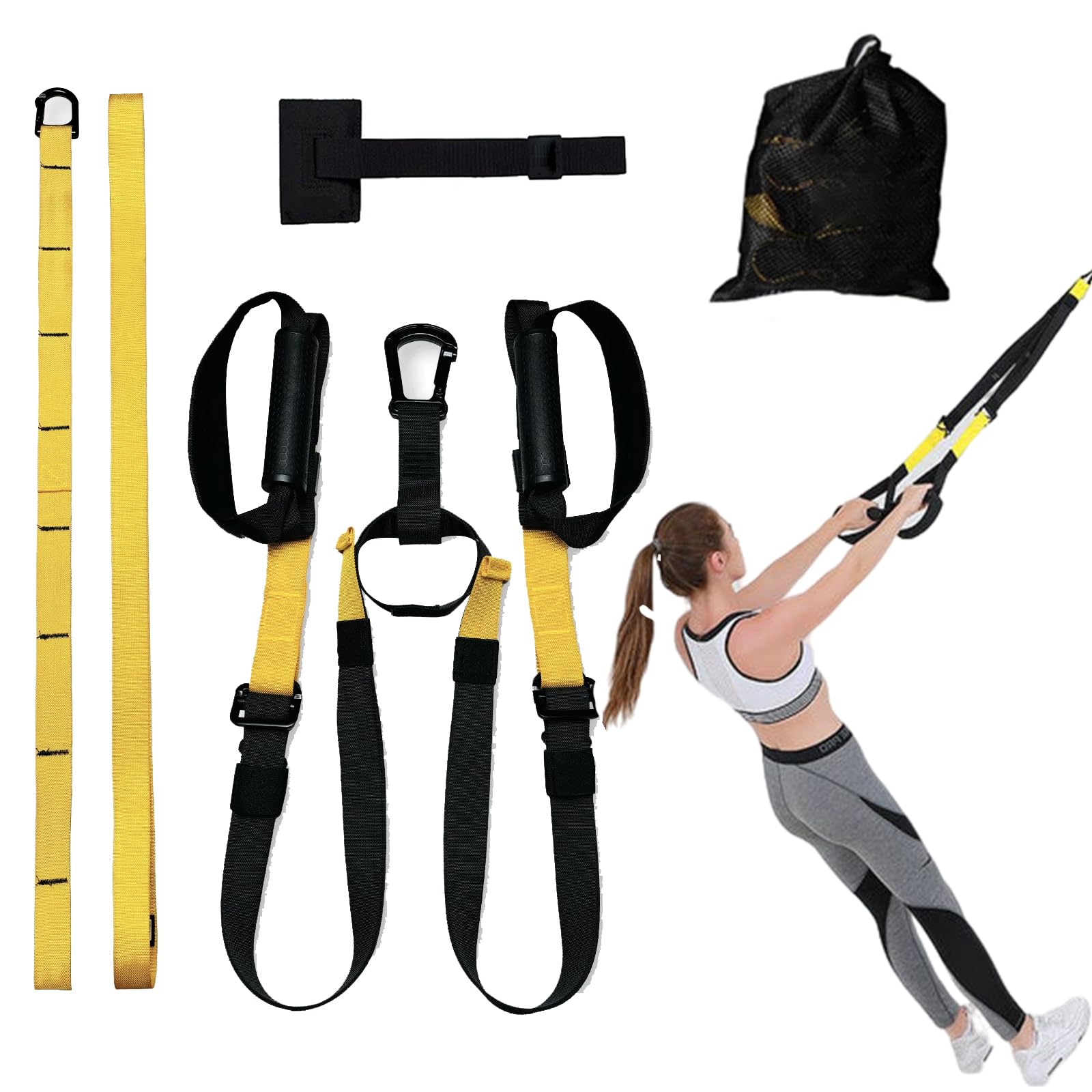 Snapklik.com : Adjustable Suspension Trainer Kit, Resistance Training ...