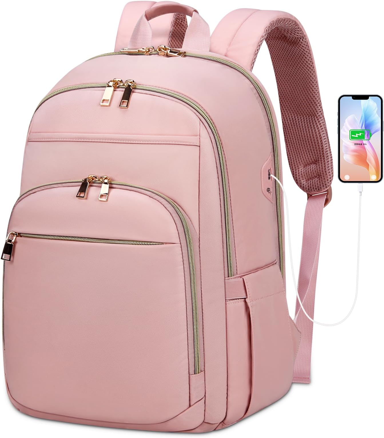 Laptop Backpack for Women 15.6 Inch Travel Backpack With USB Port ...