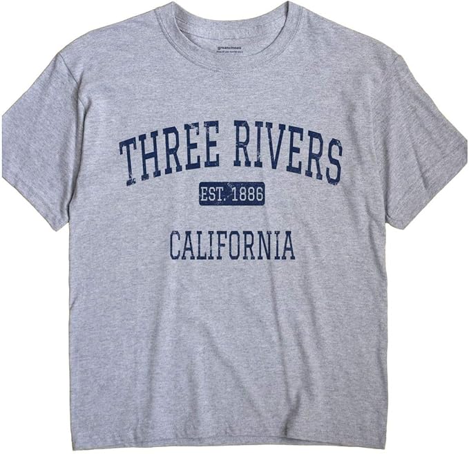 Amazon.com: Three Rivers California T-Shirt EST : Clothing, Shoes & Jewelry