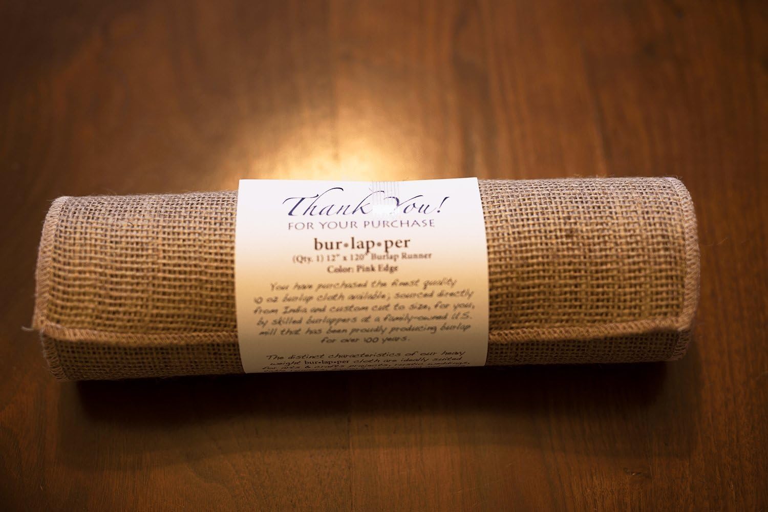 Amazon.com: Burlapper Burlap Runner Pink Frayless Edge, 12" x 120 ...
