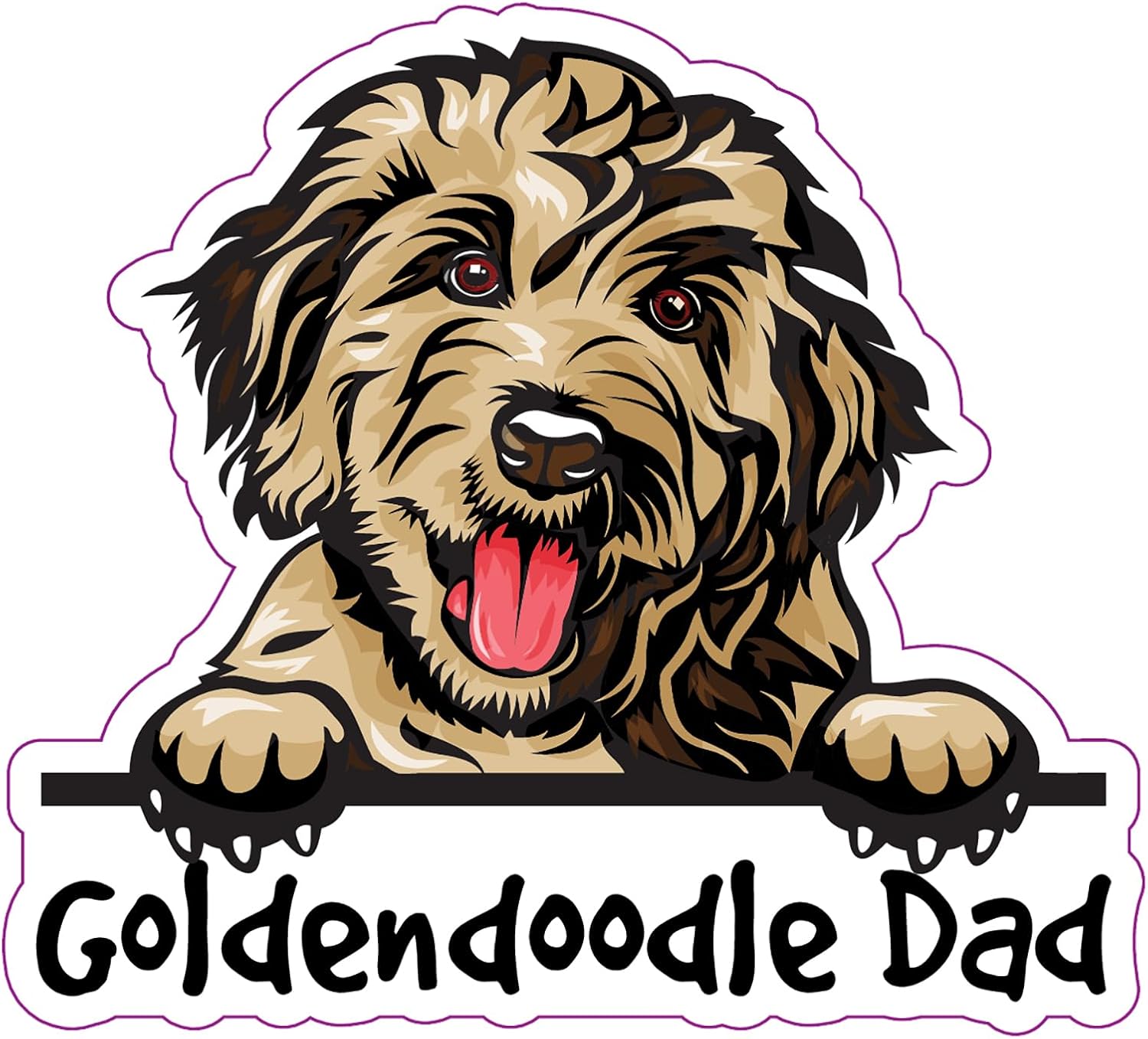 Amazon.com: WickedGoodz Goldendoodle Dad Vinyl Sticker - Dog Breed ...