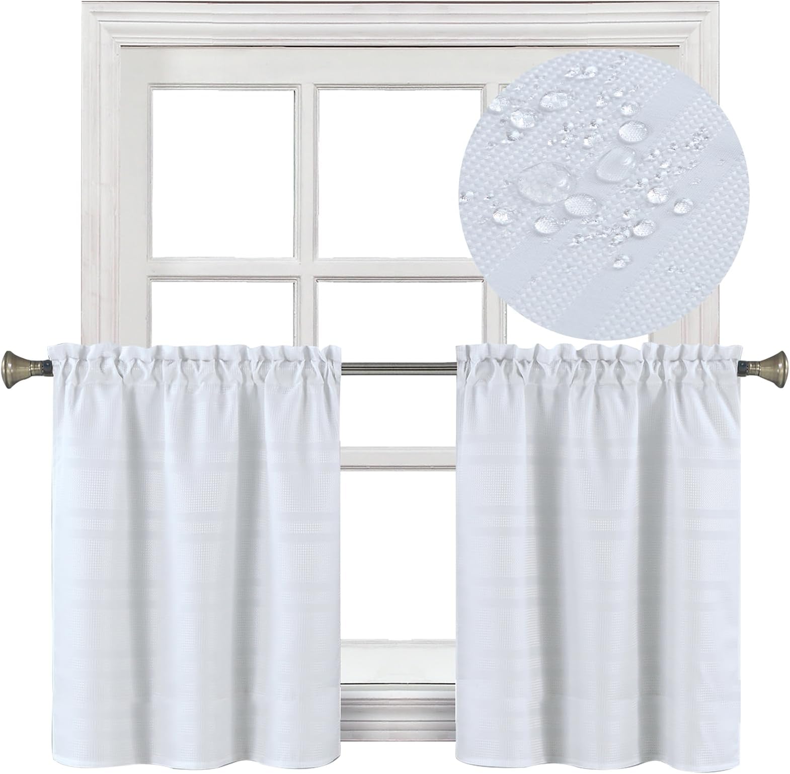 Amazon.com: NANAN Tier Curtains,Waffle Weave Textured Short Curtains ...